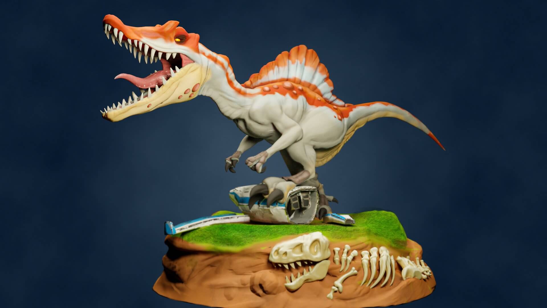 Spinosaurus Miniature Print - 3D Model by Khatri3d
