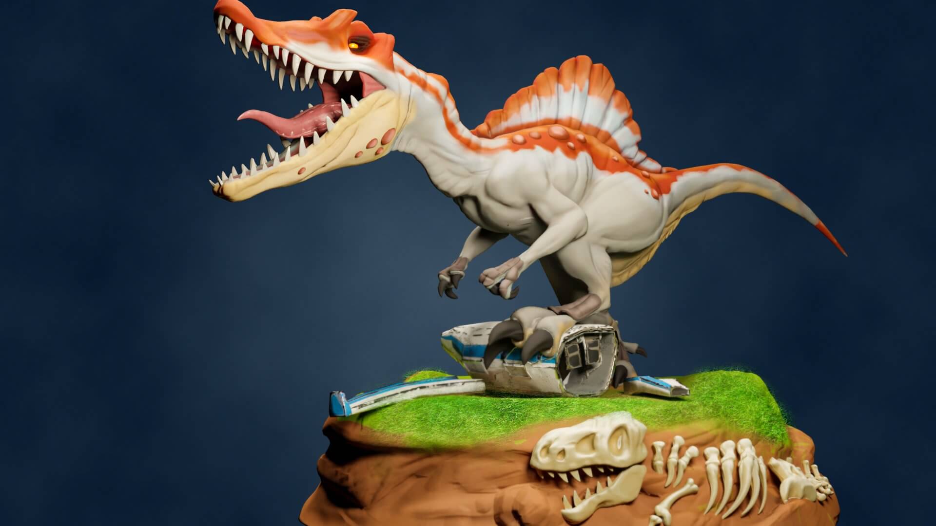 Spinosaurus Miniature Print - 3D Model by Khatri3d