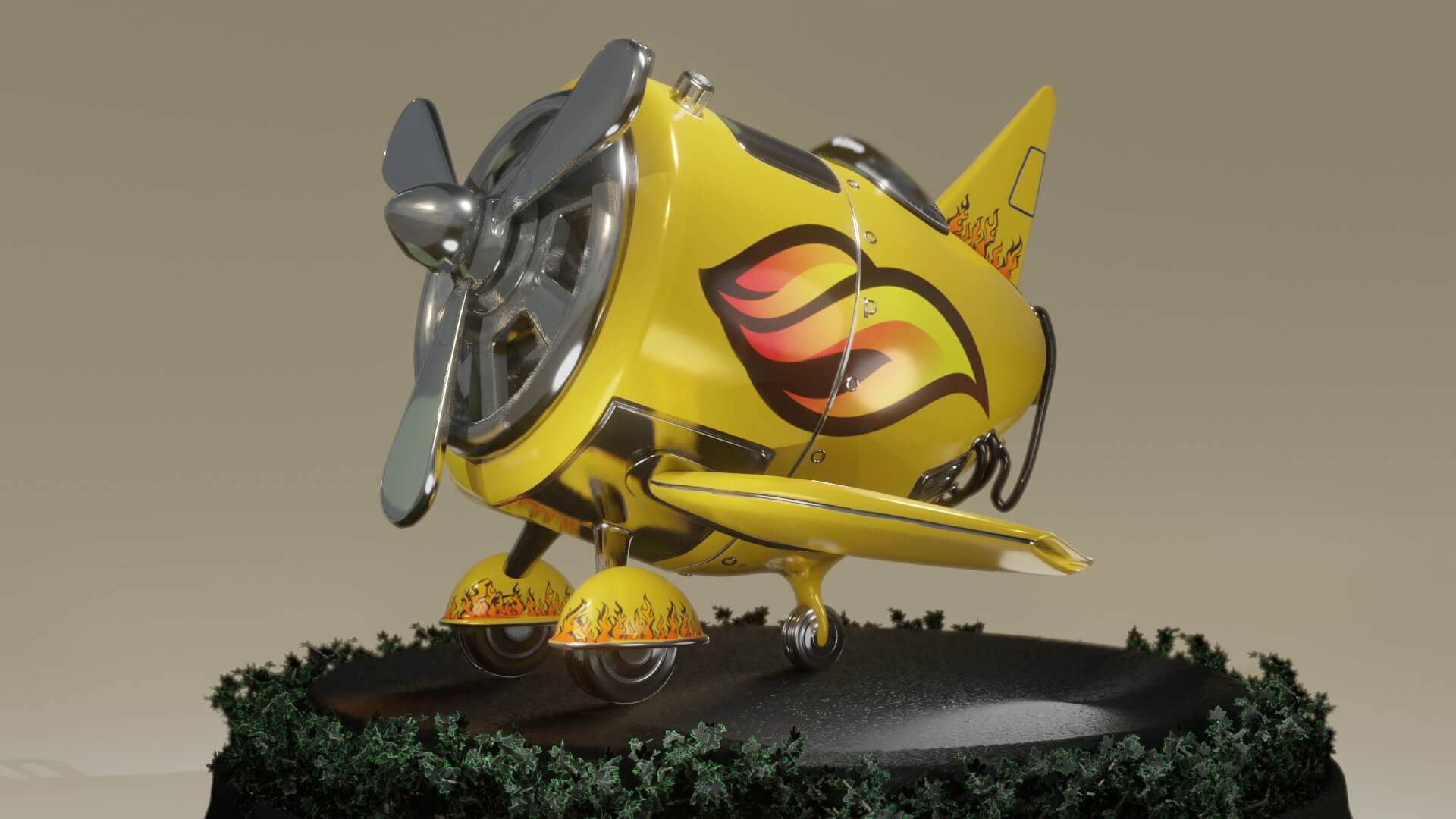 Stylized Airplane - 3D Model by Khatri3d
