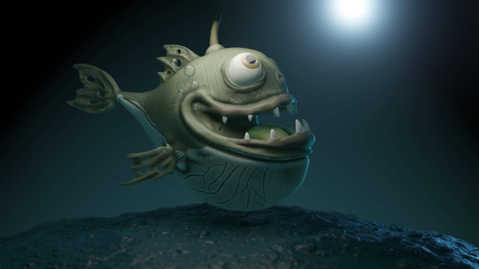 Stylized Angler Fish - 3D Model by Khatri3d