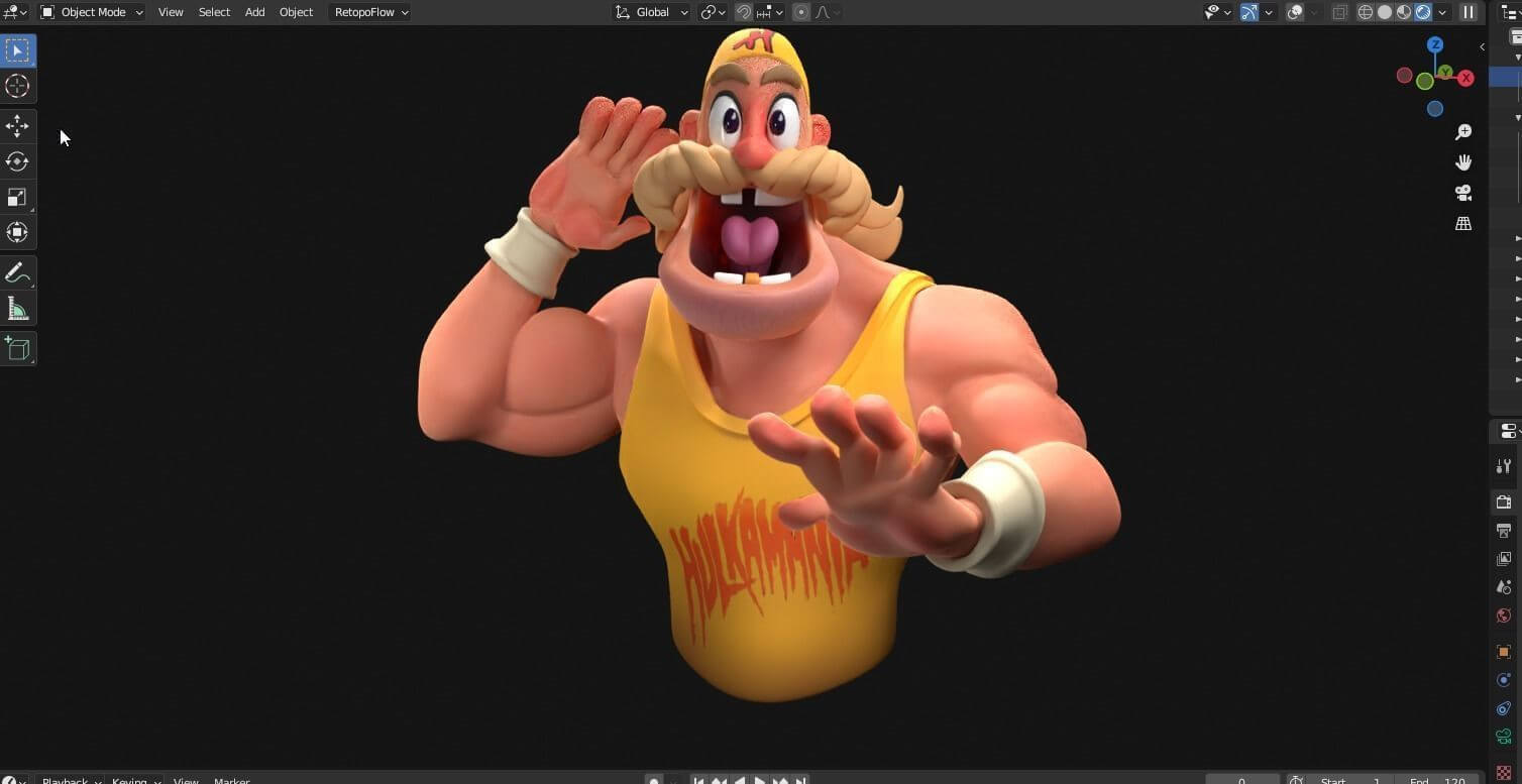 Stylized Character Hulk Hogan - 3D Model by Khatri3d