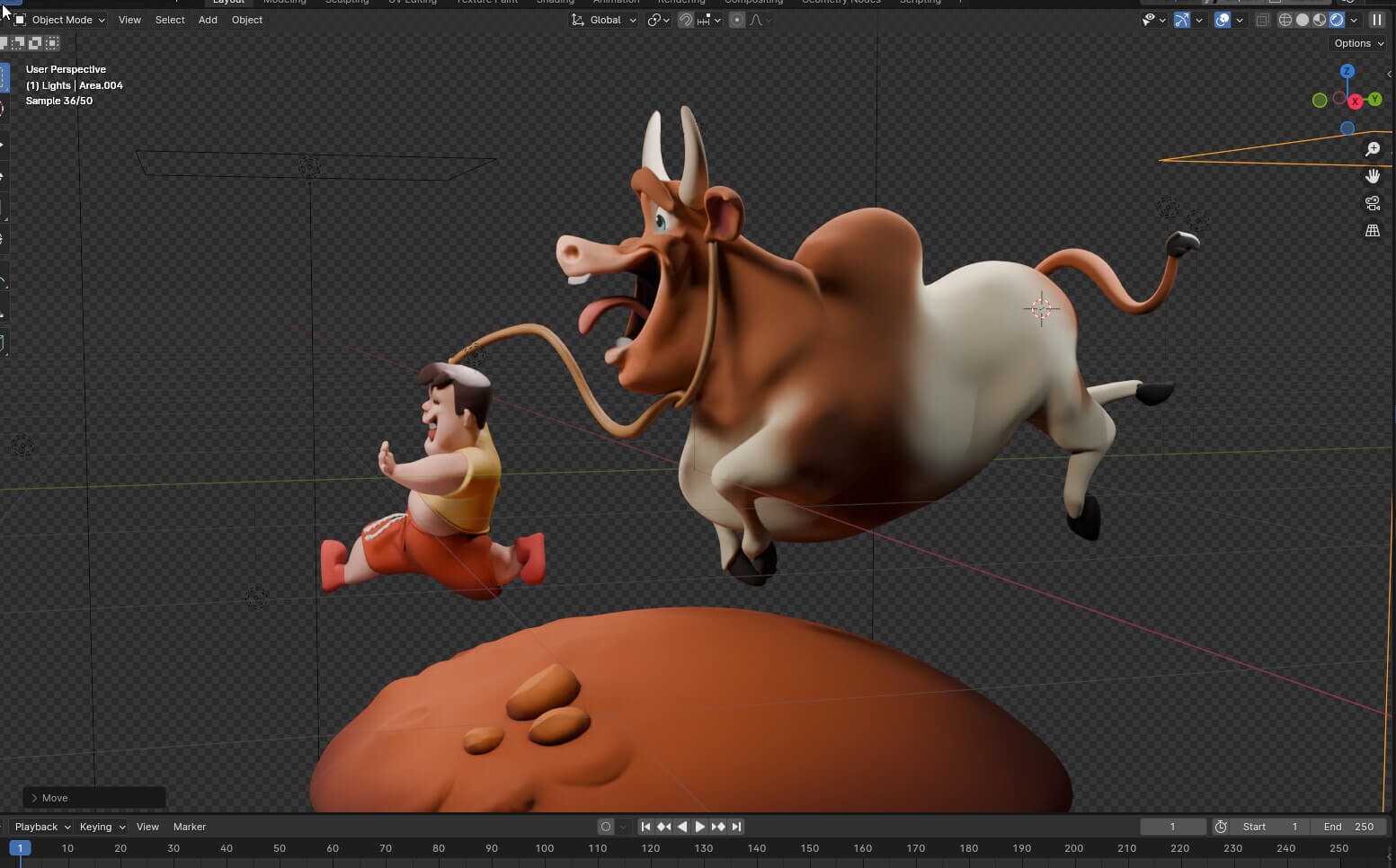 Stylized Cow and The Character - 3D Model by Khatri3d