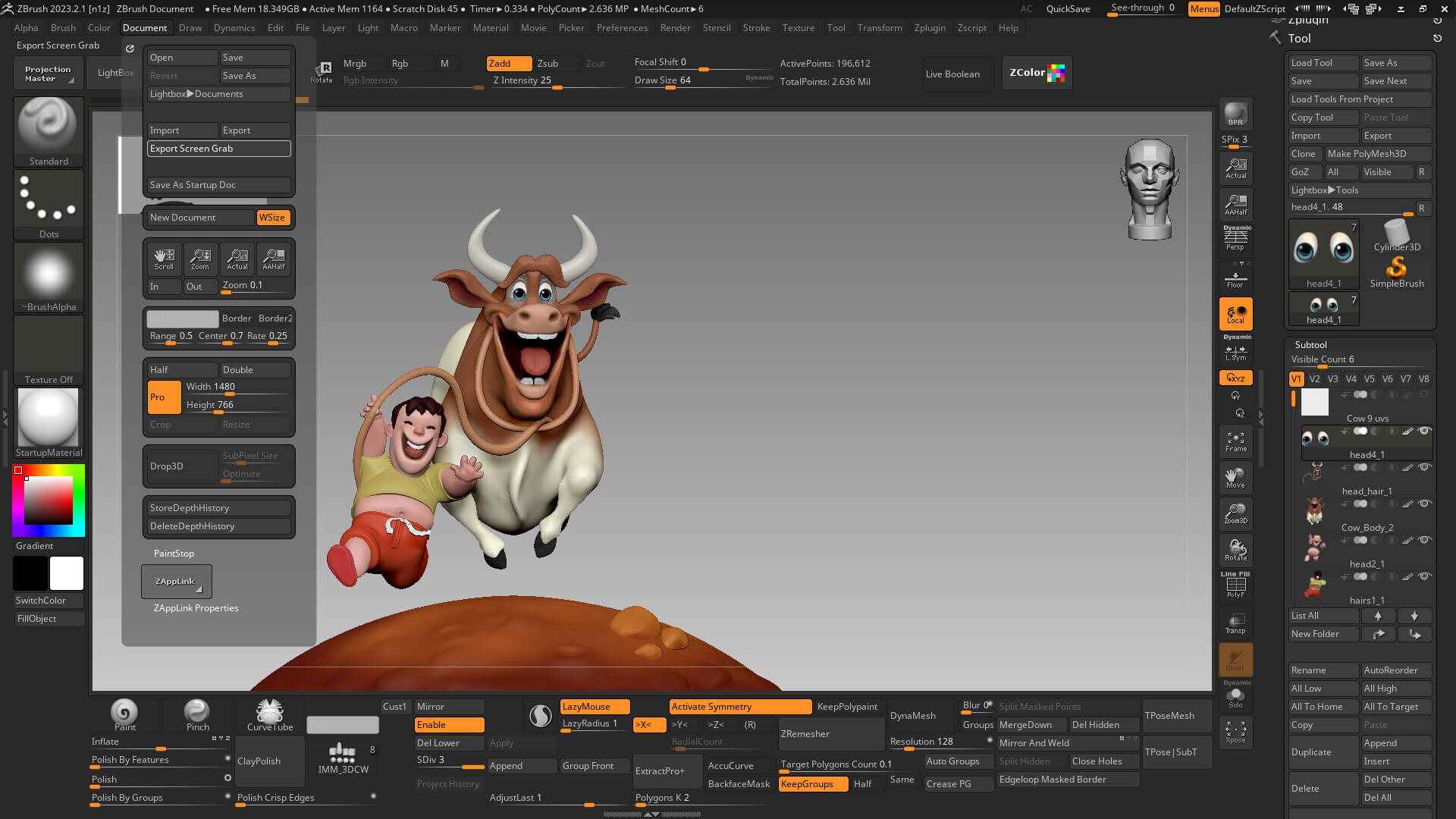 Stylized Cow and The Character - 3D Model by Khatri3d