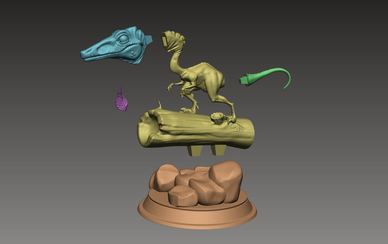 Stylized Dinosaur Compsognathus - 3D Model by Khatri3d