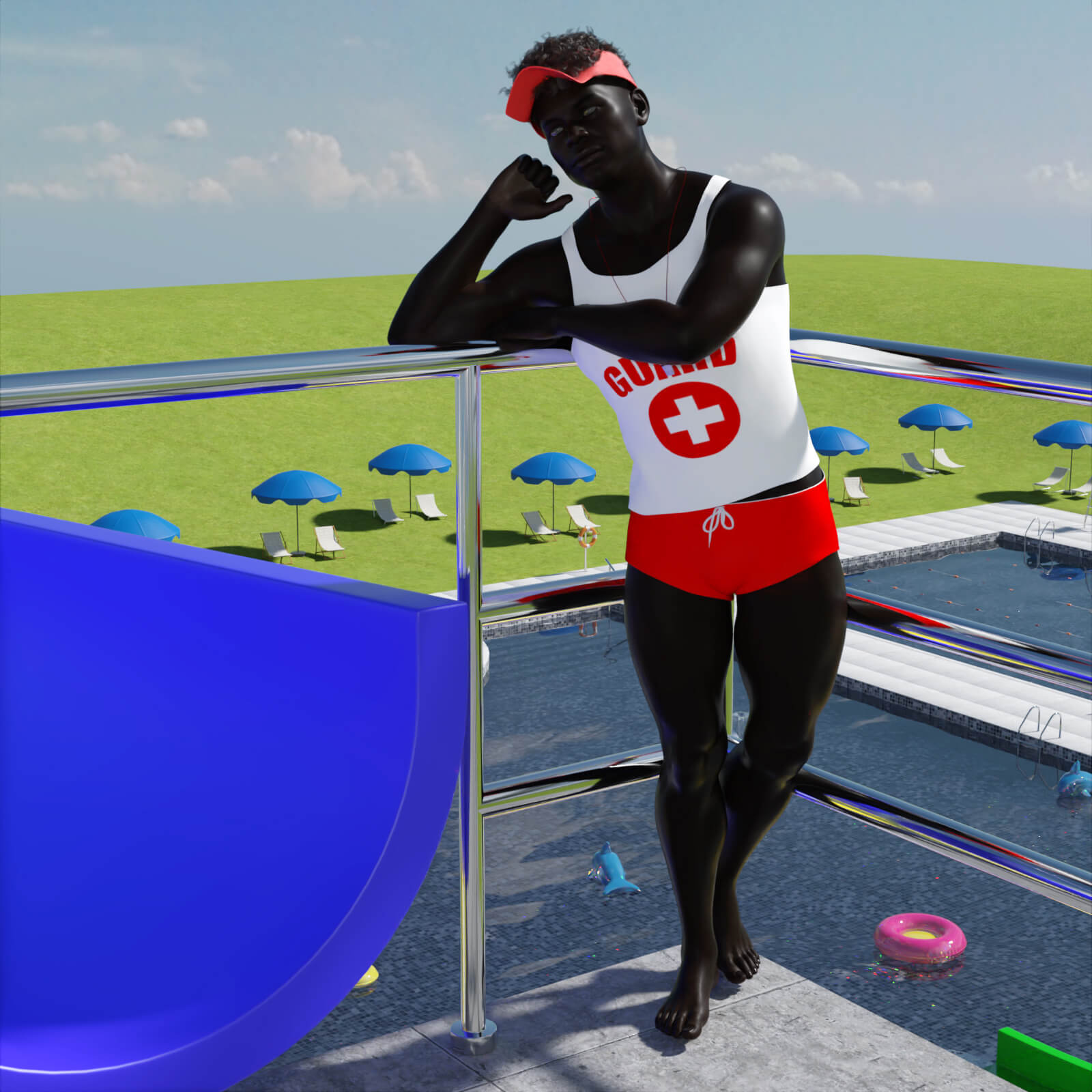 dForce Lifeguard Outfit for G8M - Daz Content by khoshekh