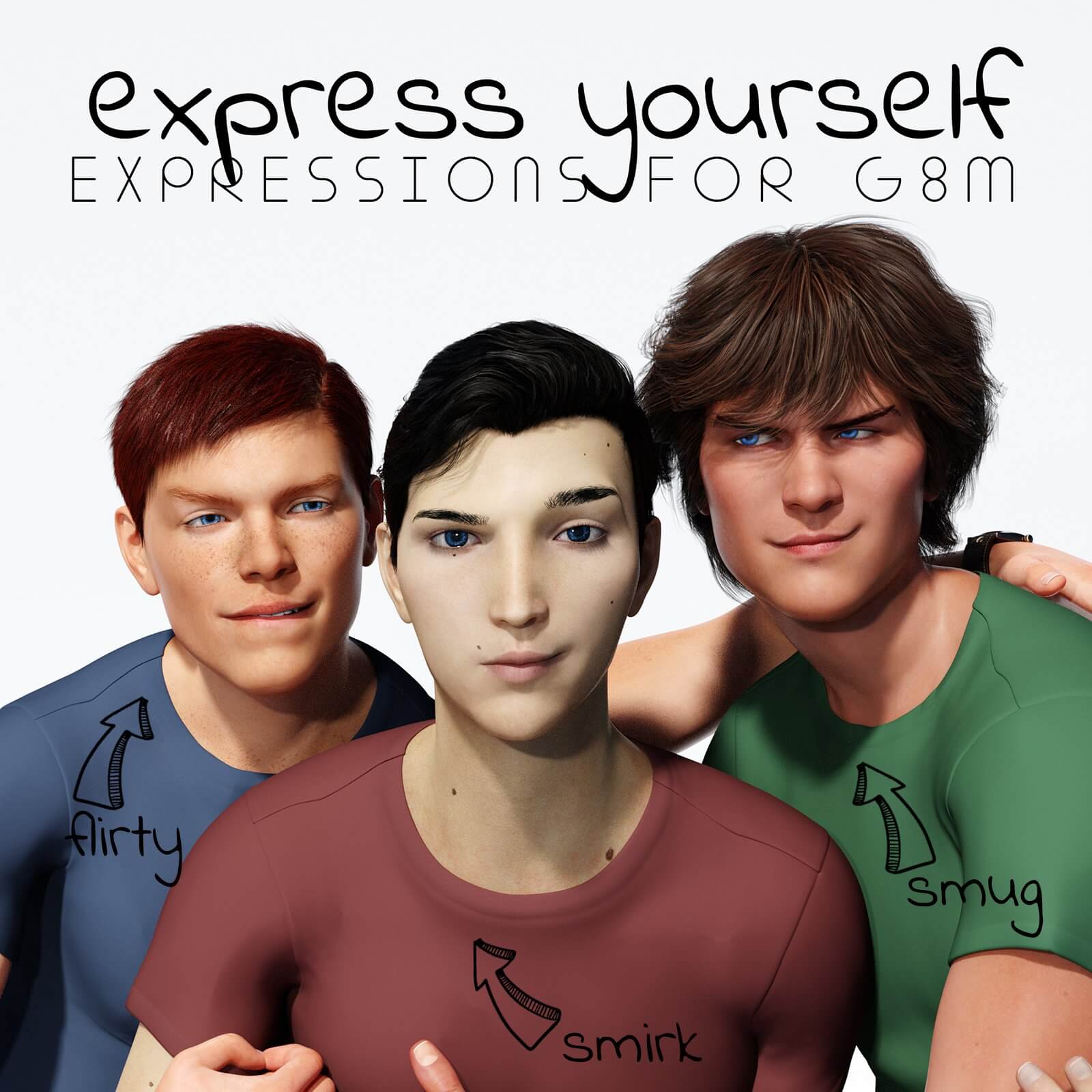 Express Yourself - Expressions For G8M Daz Content by khoshekh