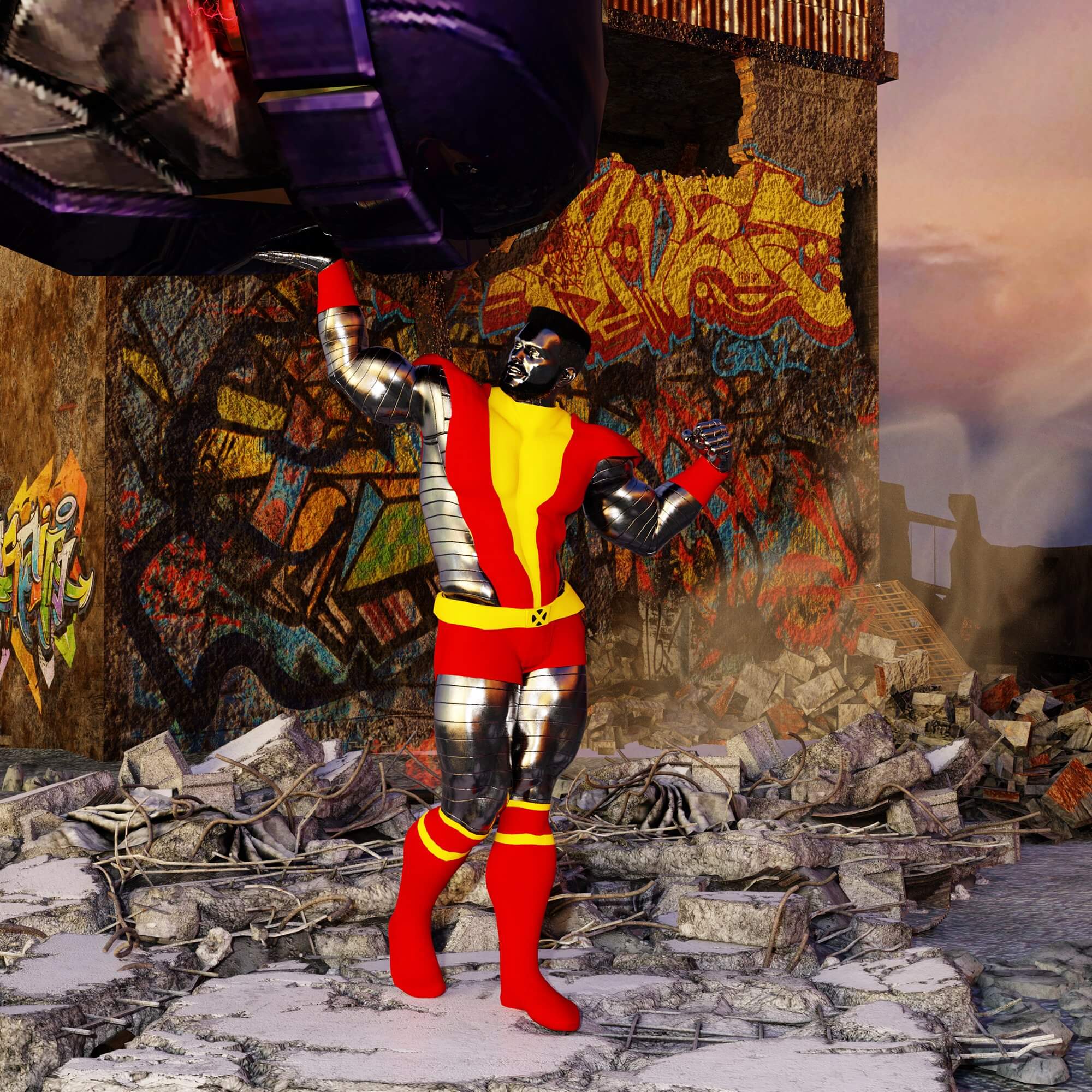 X Marks The Spot - Colossus. 3D Render, Digital Art by khoshekh