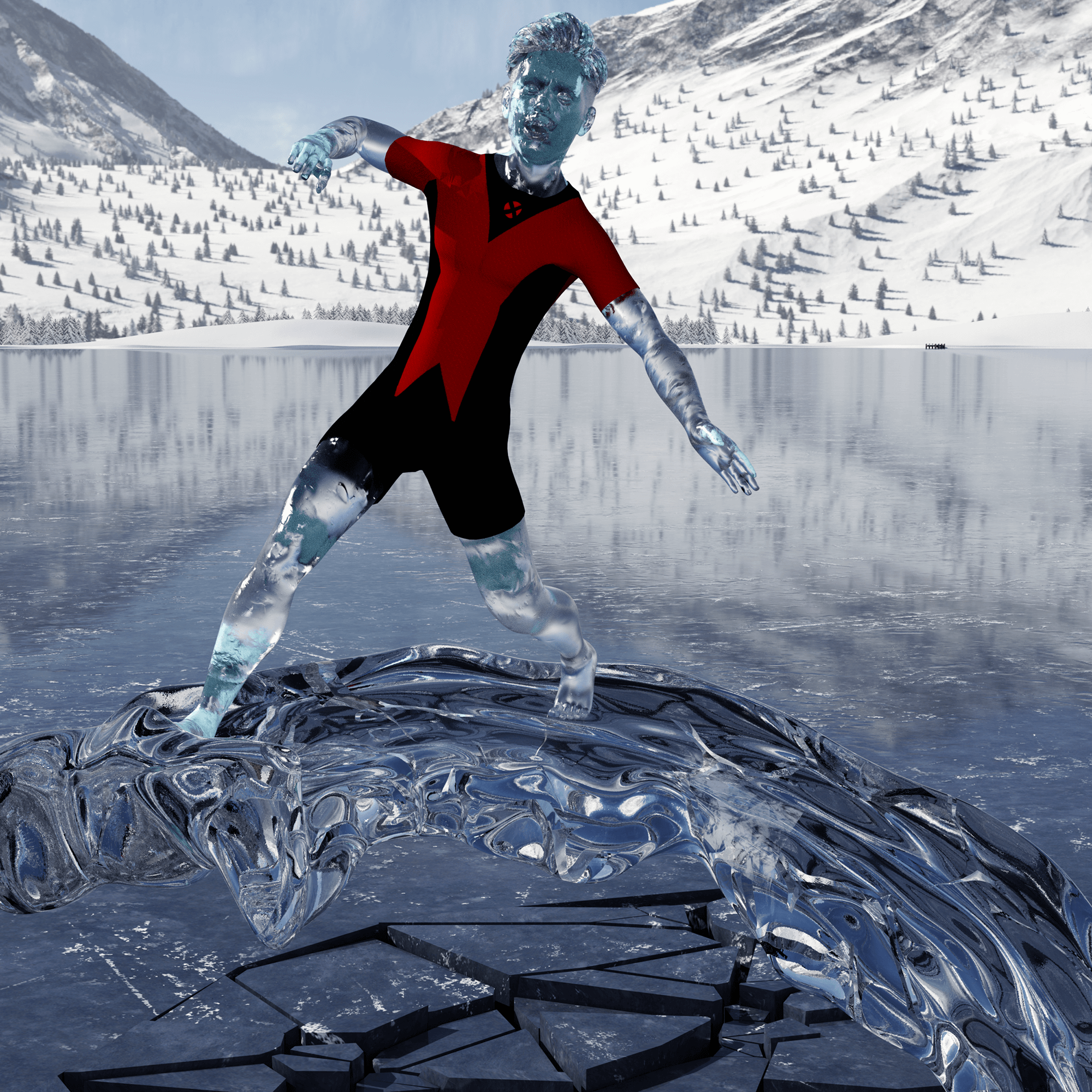 X Marks The Spot - Iceman. 3D Render | RenderHub Gallery