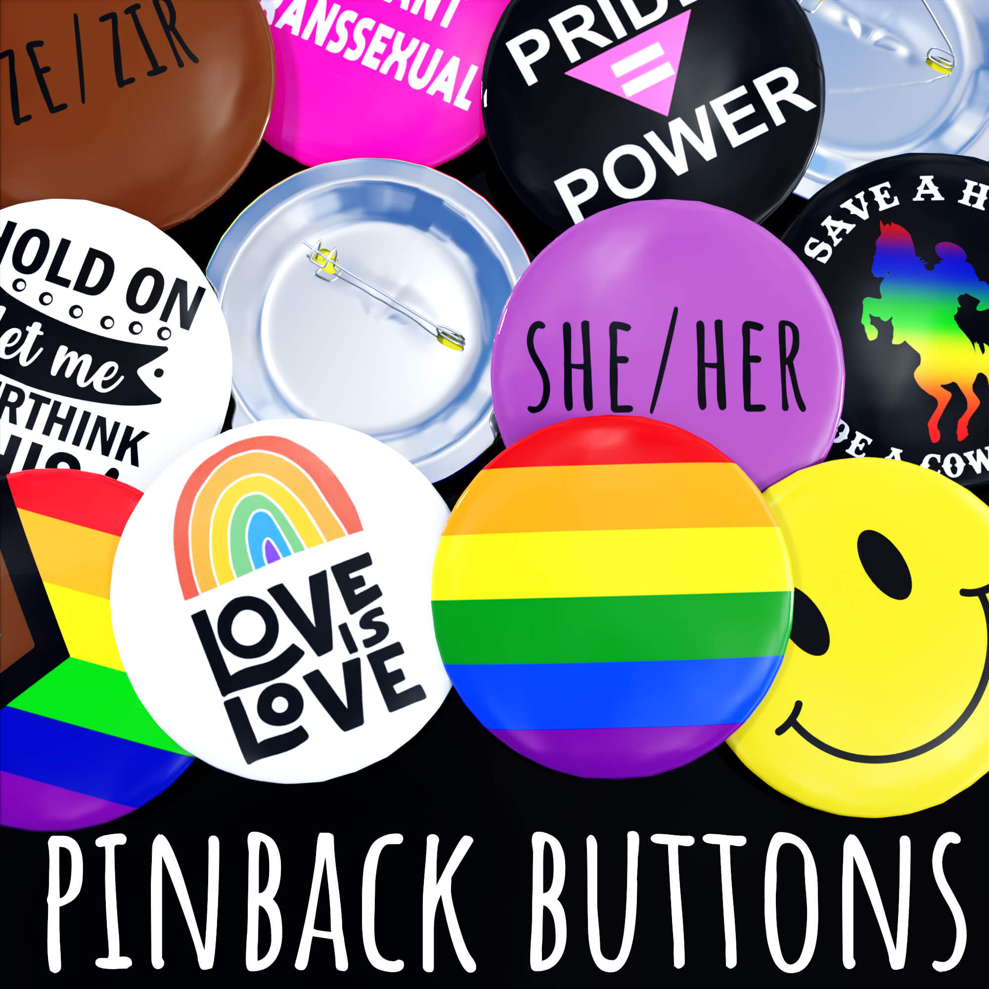 Pinback Buttons - Daz Content by khoshekh