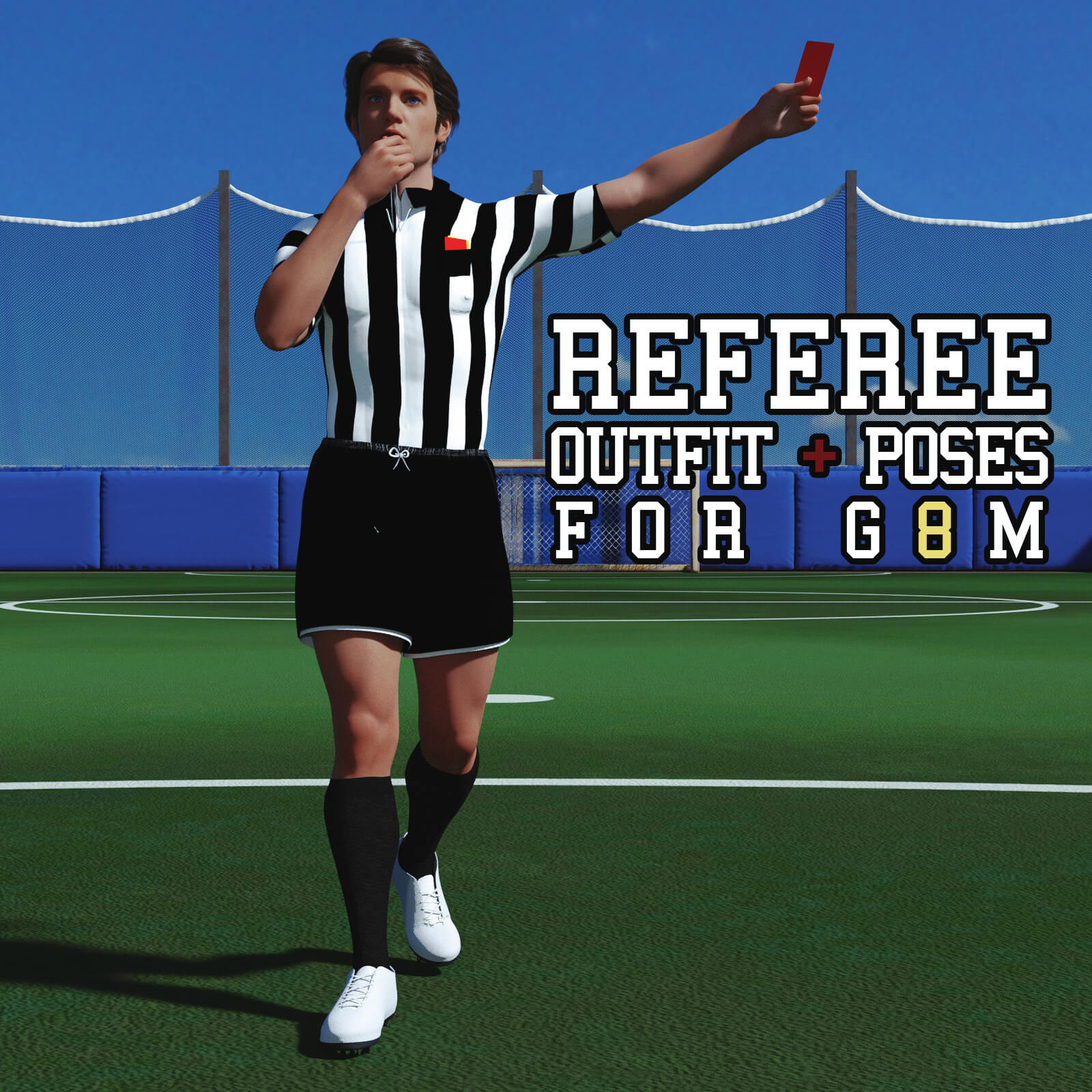 dForce Referee Outfit + Poses for G8M - Daz Content by khoshekh