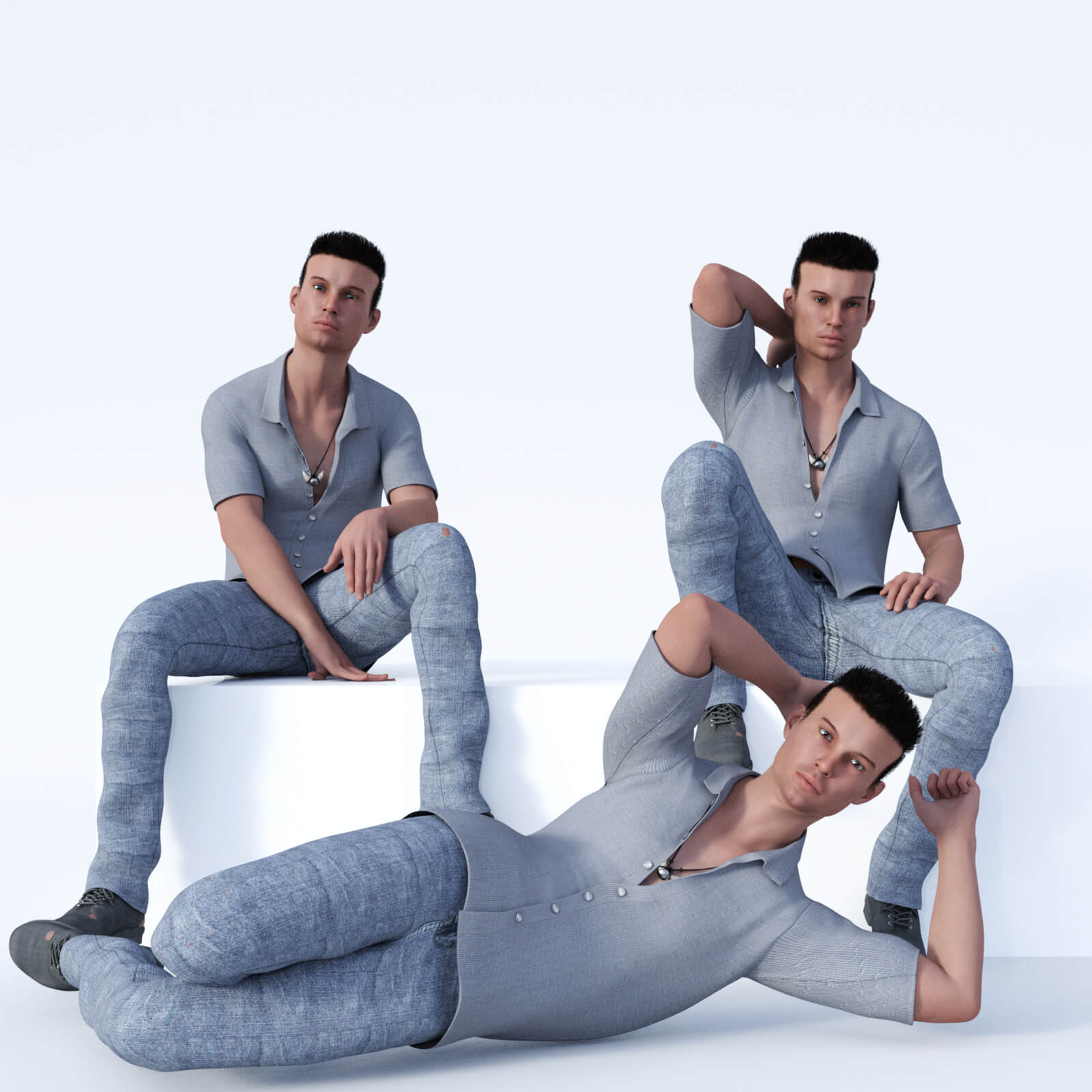 Strike a Pose V - Poses for G8M Daz Content by khoshekh