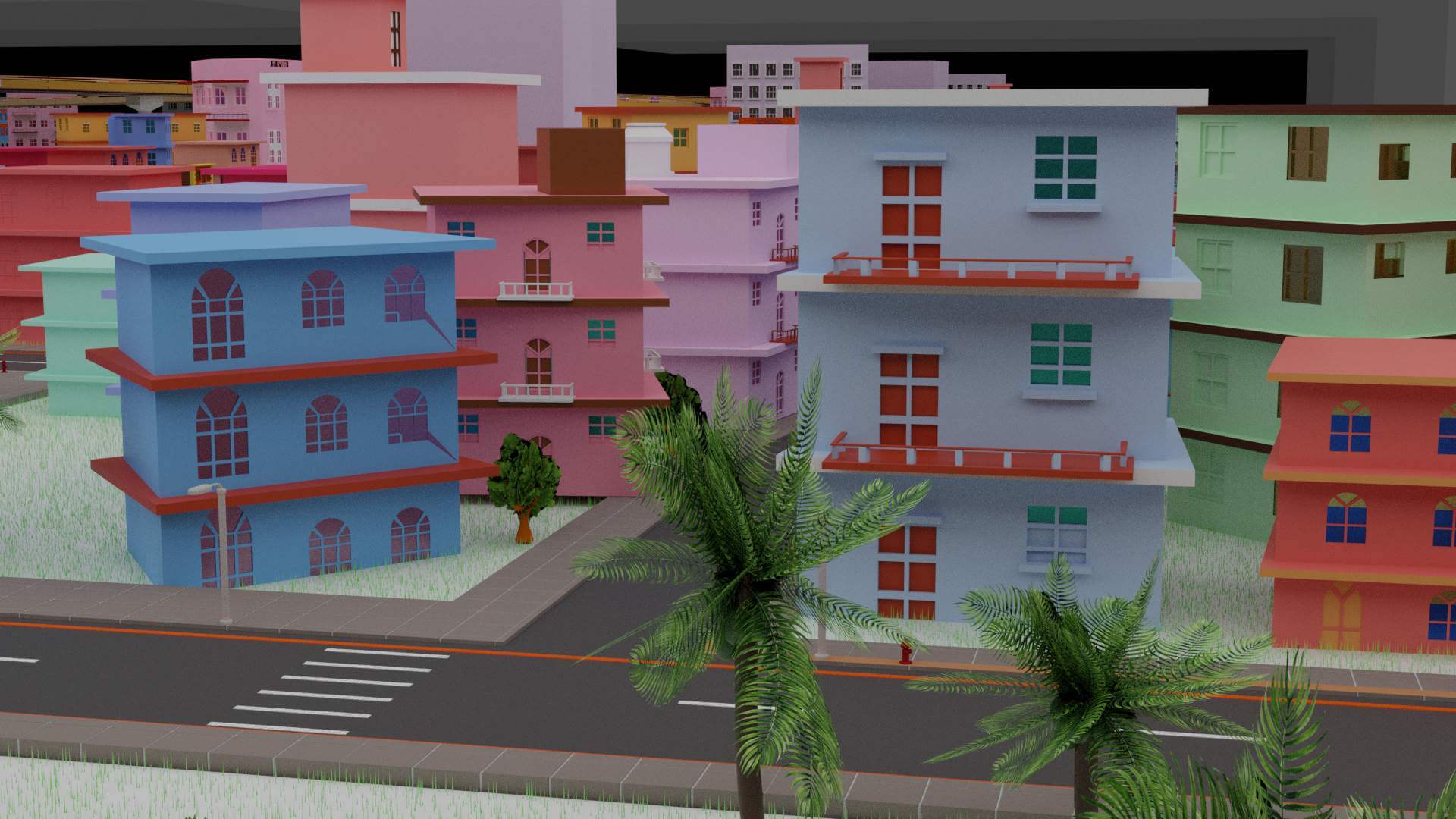 Cartoon Town - 3D Model by Khsuzan