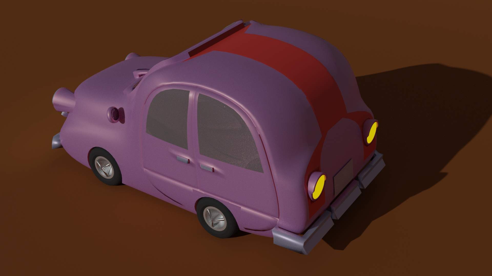 Tiny Little Cartoon Car - 3D Model by Khsuzan