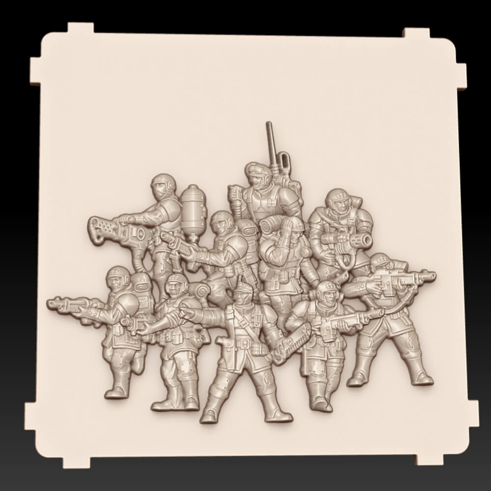 Cadian Shock Troops.Bas-Relief.stl 3D Model by Kickonster
