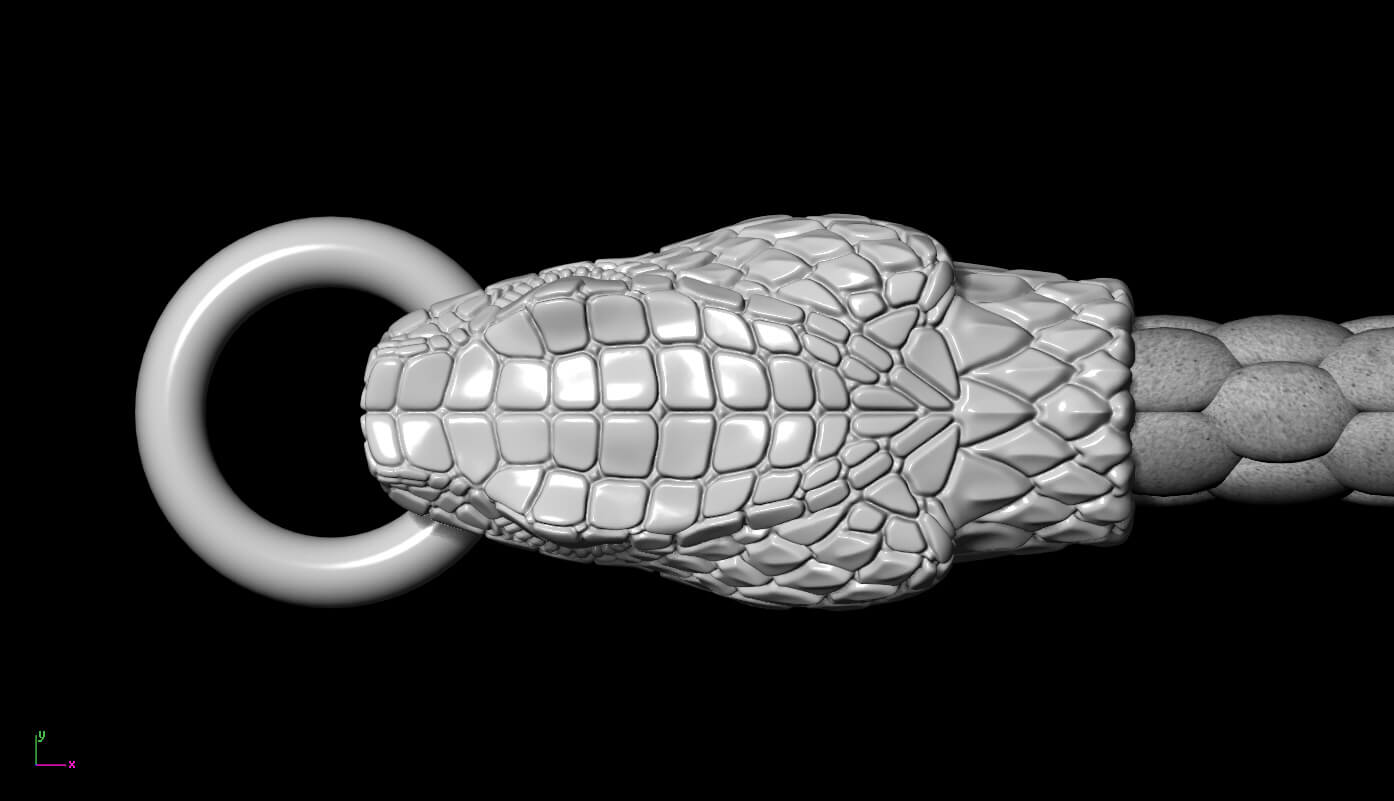 End Pieces 3 MM Snake - 3D Model by Kickonster