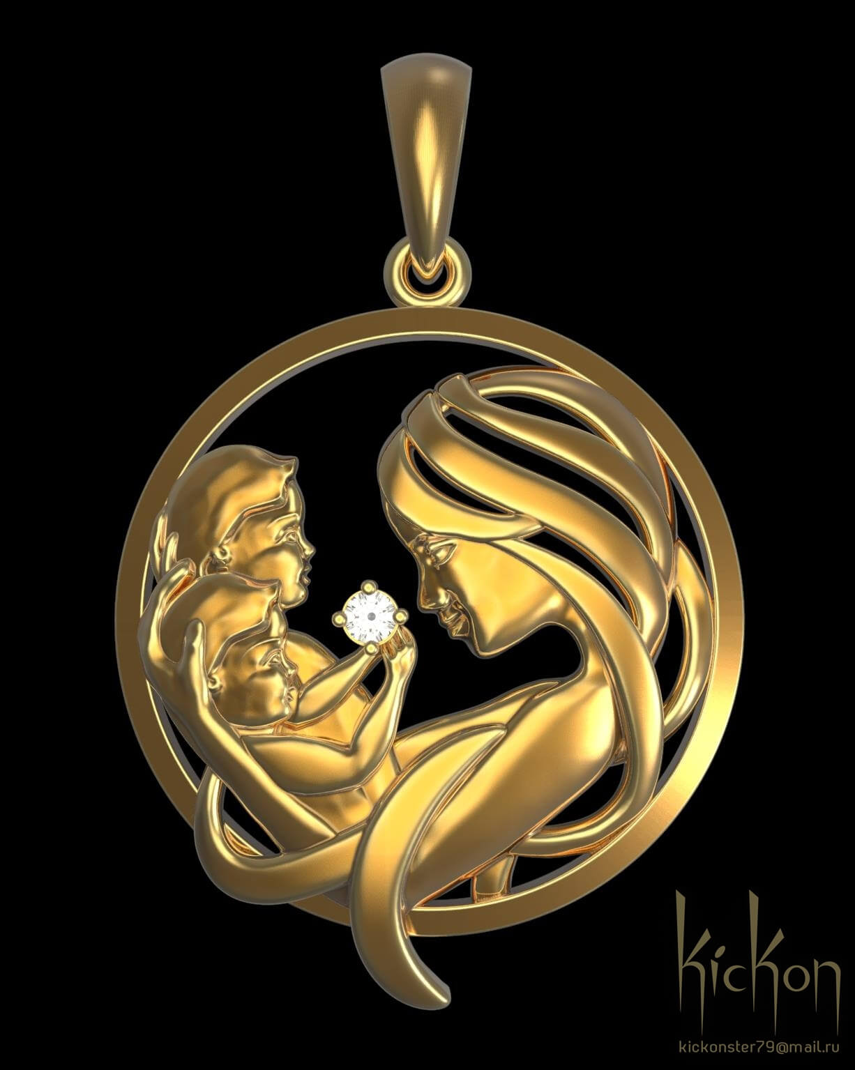 Pendant P012 - 3D Print Model by Kickonster