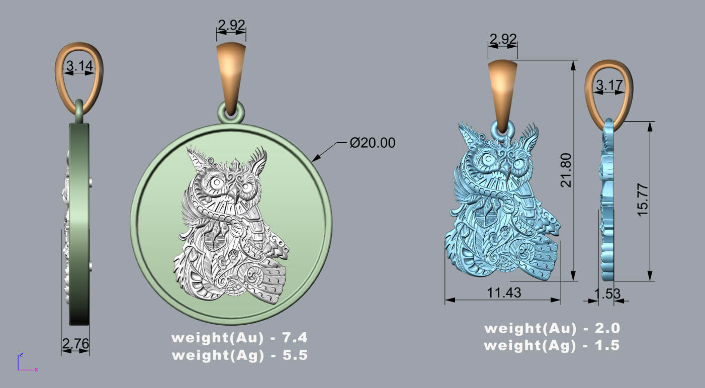 Pendant P099 - 3D Model by Kickonster