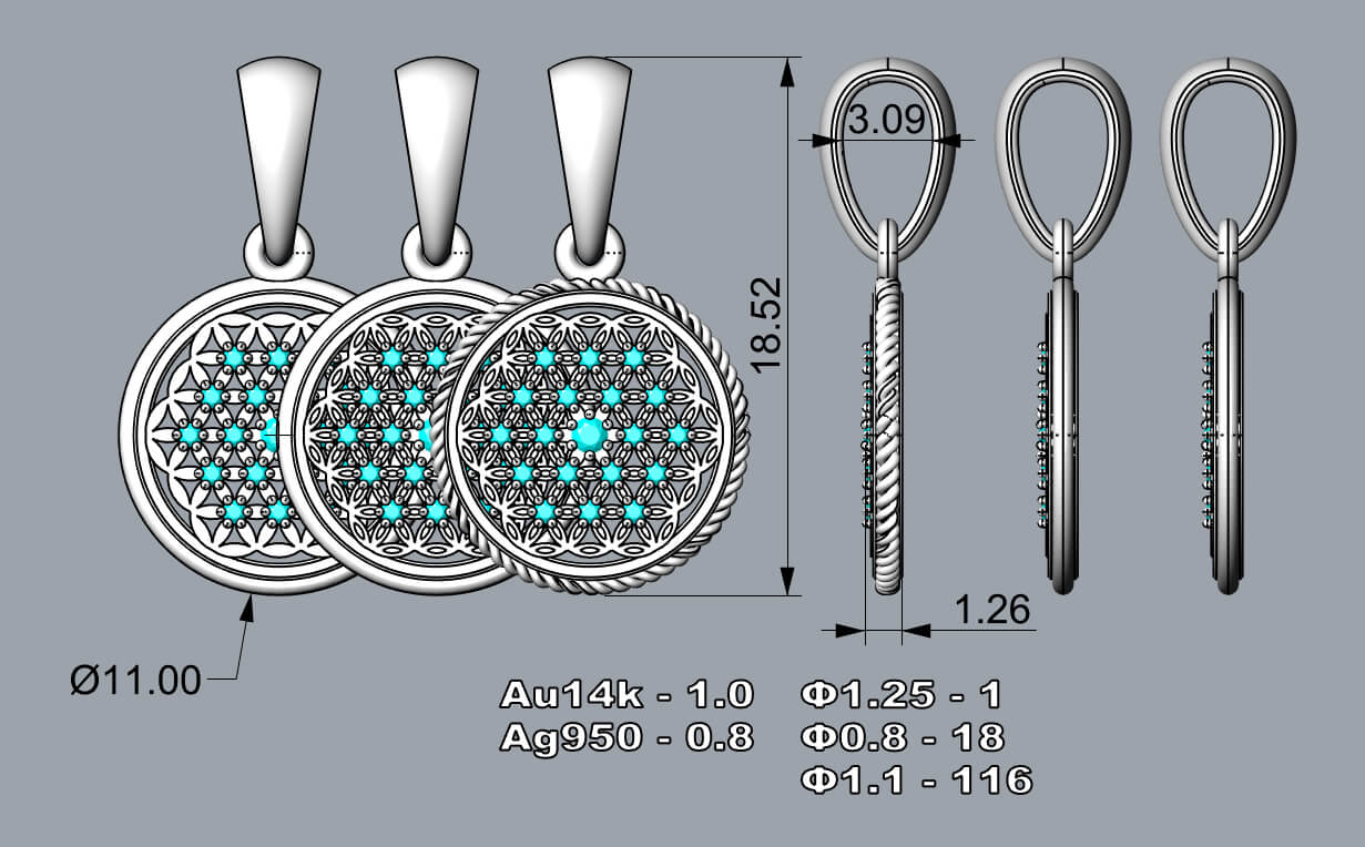 Pendant P133 - 3D Model by Kickonster