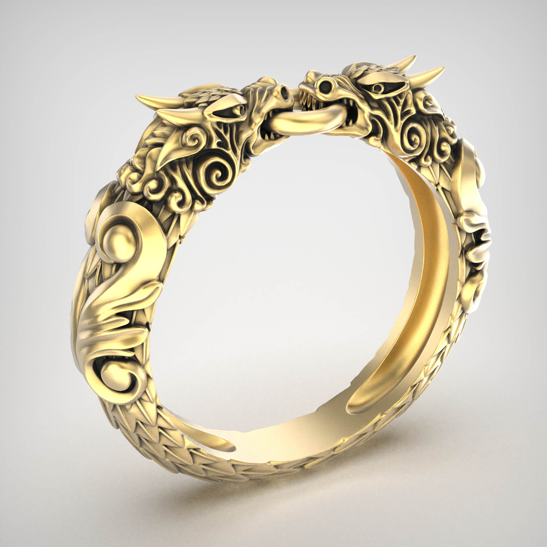 Ring R176 (With Rings in The Teeth) - 3D Print Model by Kickonster