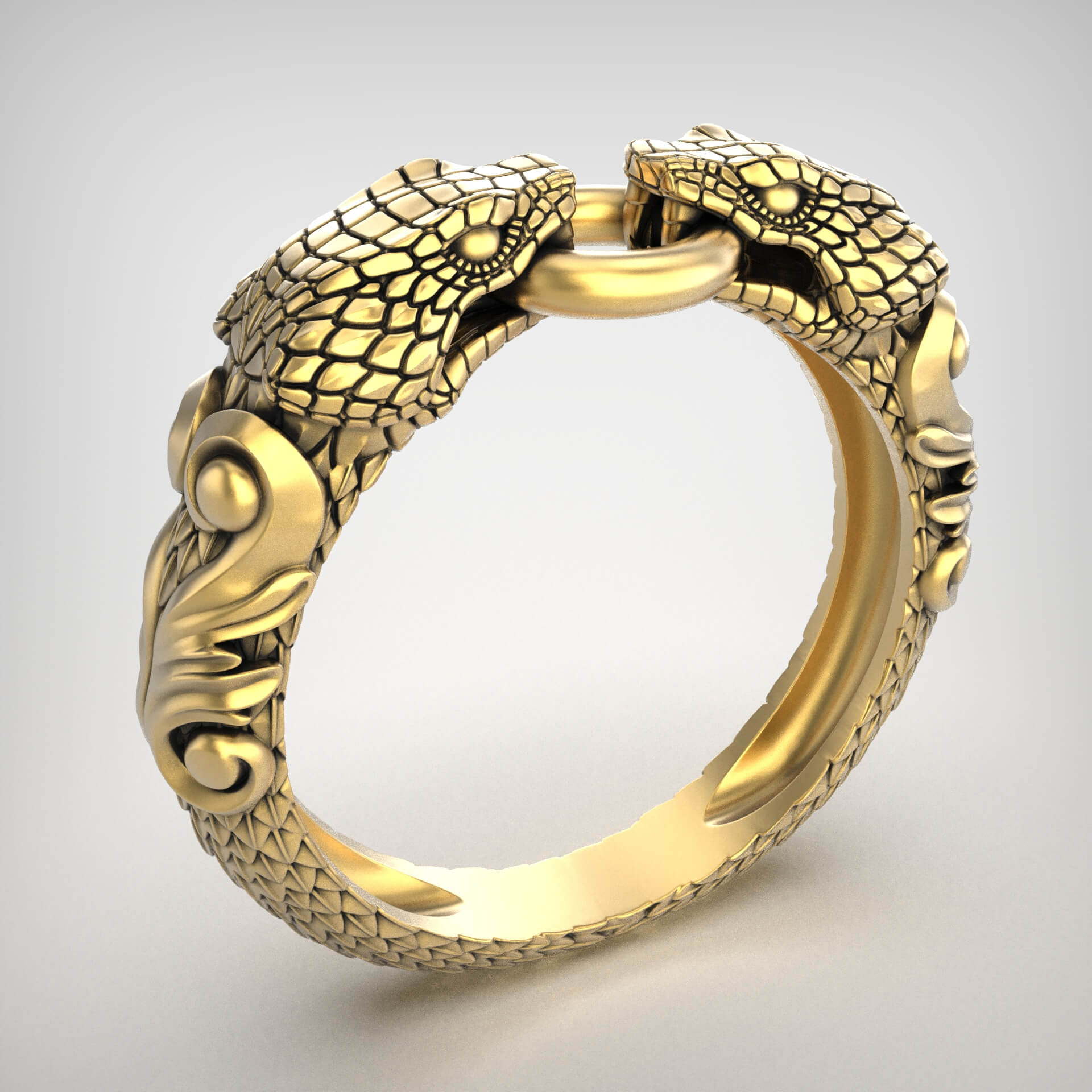 Ring R176 (With Rings in The Teeth) - 3D Print Model by Kickonster