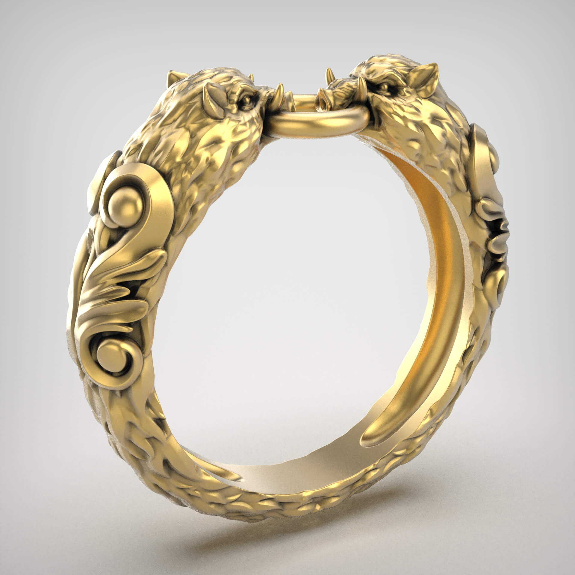 Ring R176 (With Rings in The Teeth) - 3D Print Model by Kickonster