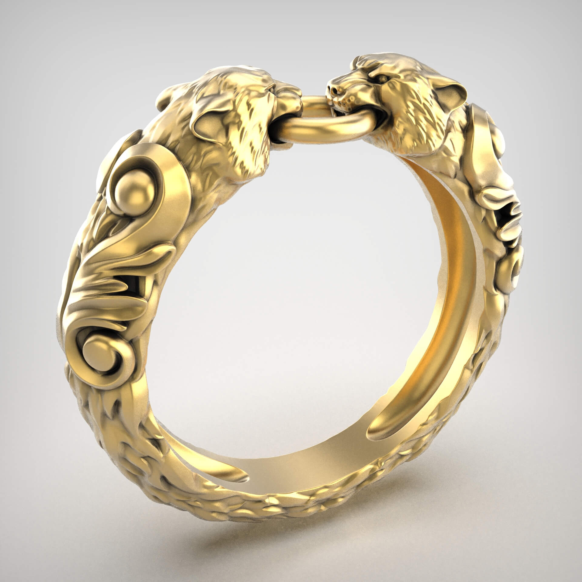 Ring R176 (With Rings in The Teeth) - 3D Print Model by Kickonster