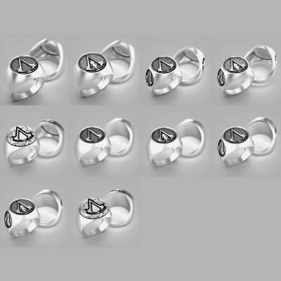 Ring R202 (Assassins Set) - 3D Print Model by Kickonster