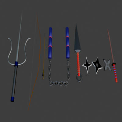 Japanese Weapons - 3D Model by KillzoneLabs
