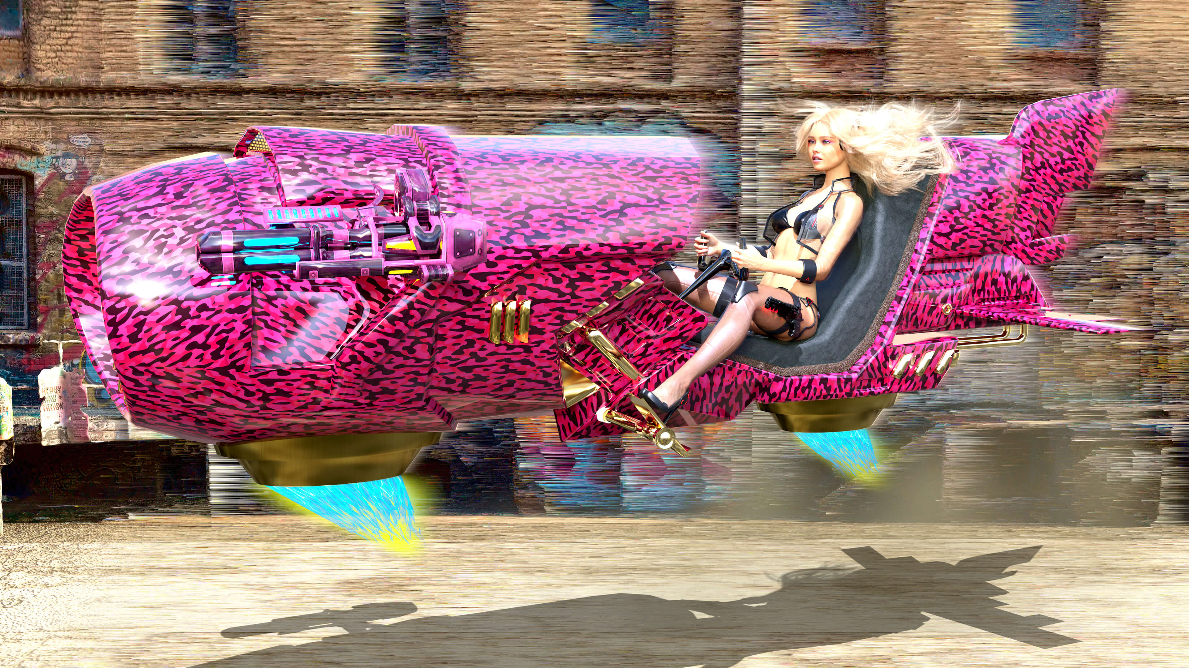 Baybee's jet car number 1 3D Render, Digital Art by kimi42