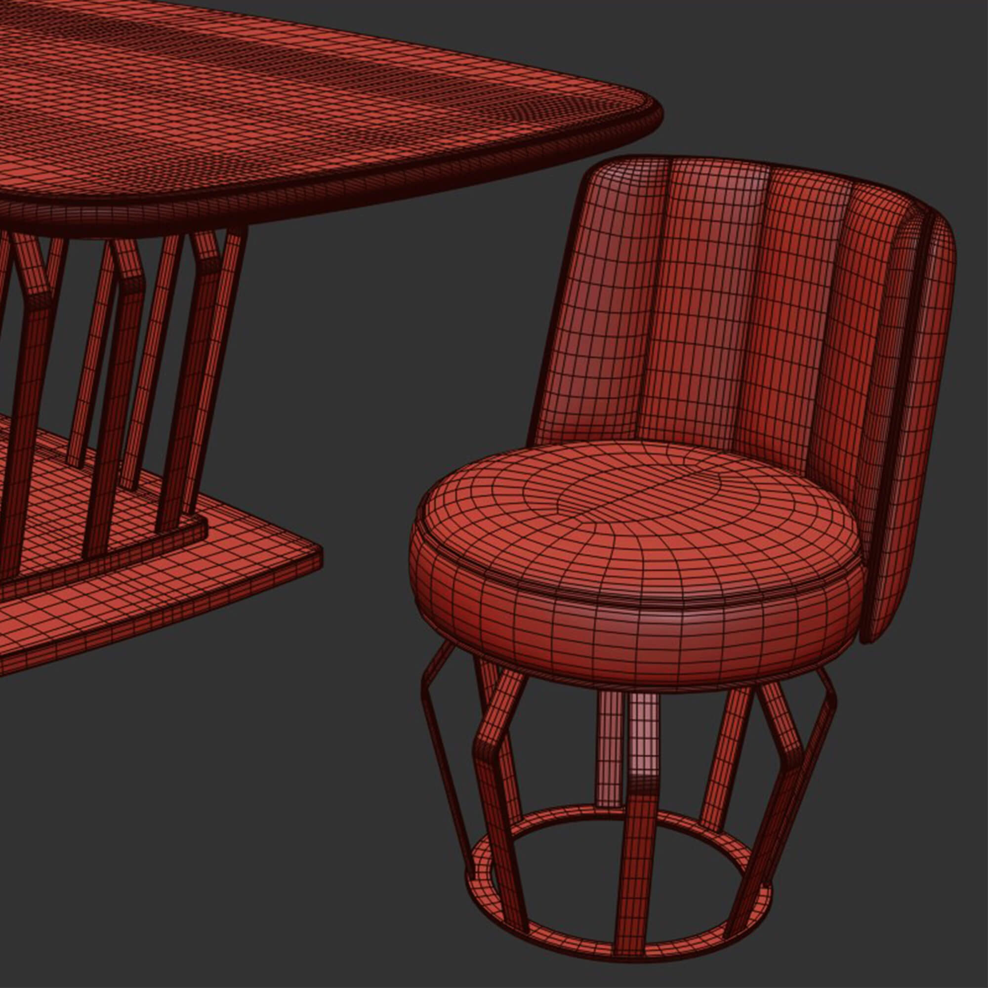 Fertini Casa Luxury Signature Dining Set - 3D Model by kinetokor