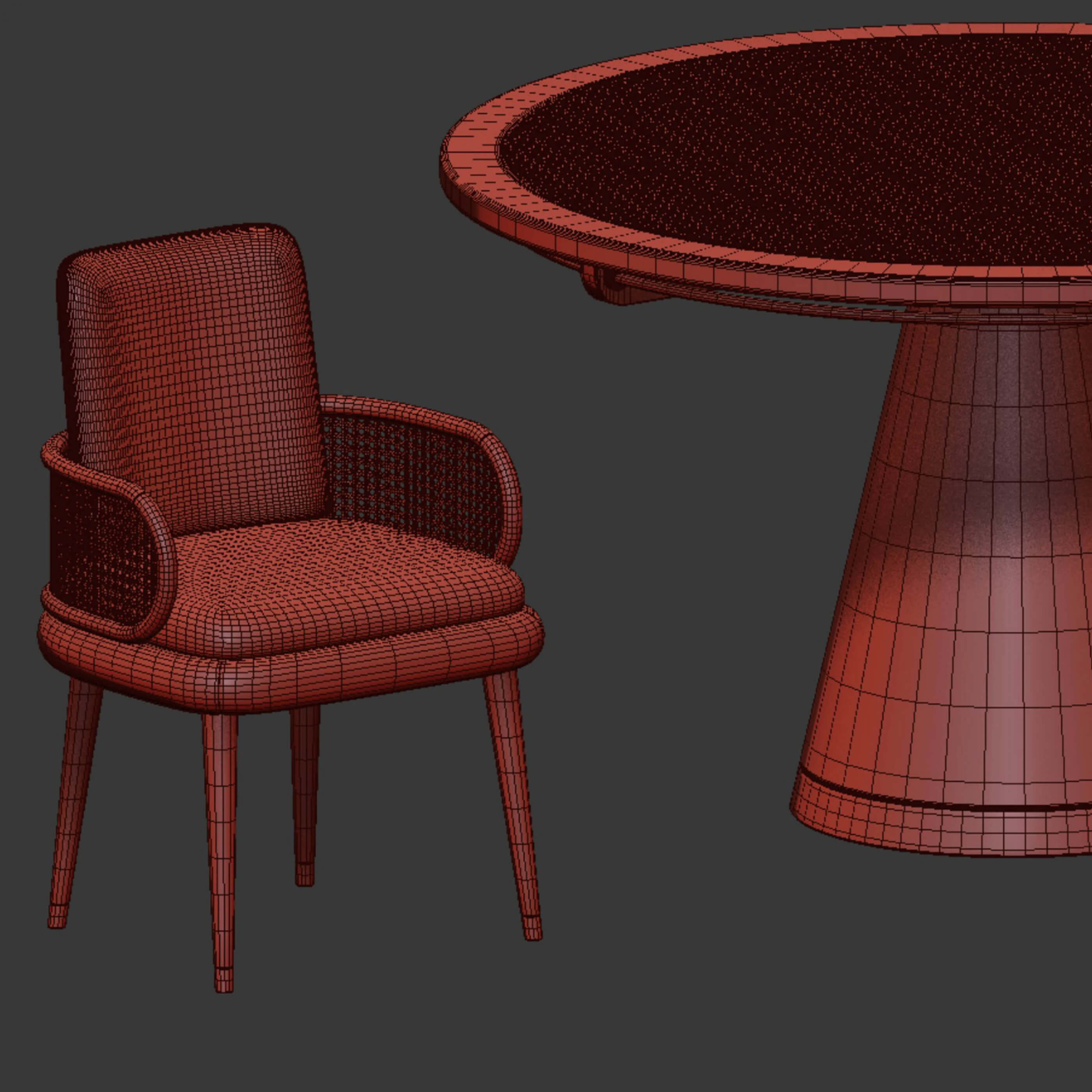 Mezzo Collection Blakey Table and Chair - 3D Model by kinetokor