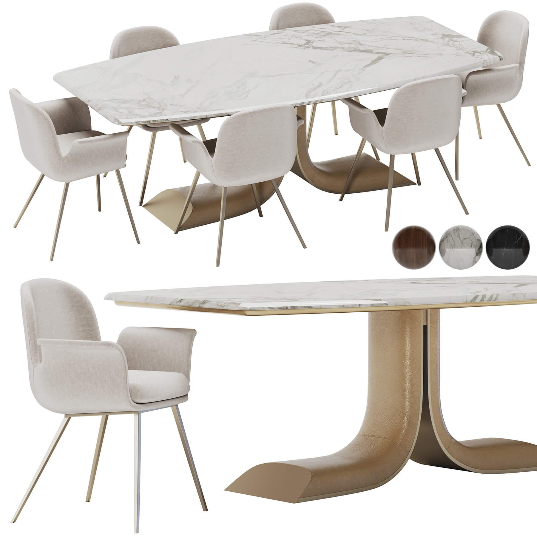 Turri Soul Dining Set - 3D Model by kinetokor