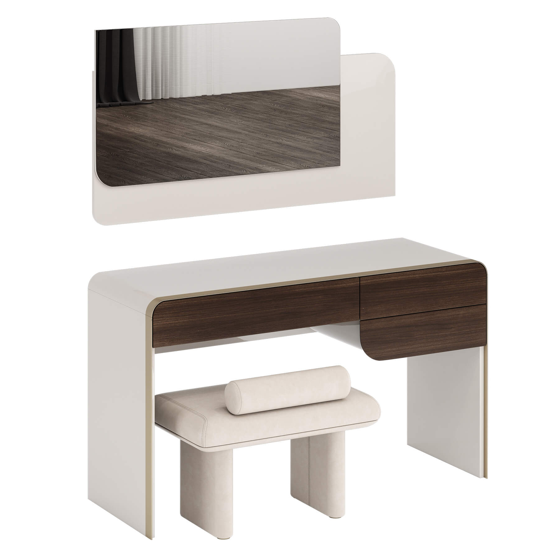 Turri Soul Dressing Table With Zero Pouf - 3D Model by kinetokor