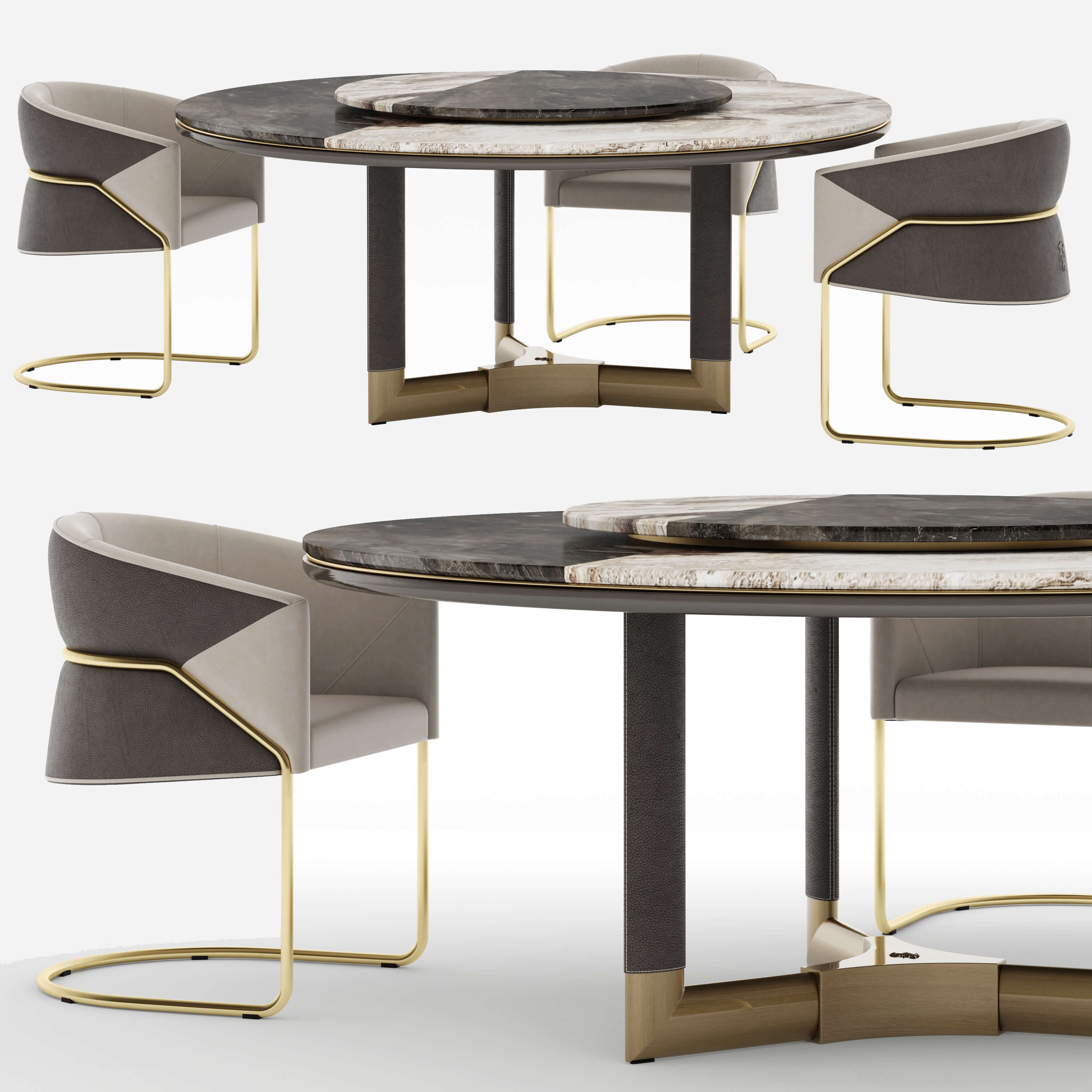 Visionnaire Morgan-Bonnie Starlight Dining Set 3D Model by kinetokor