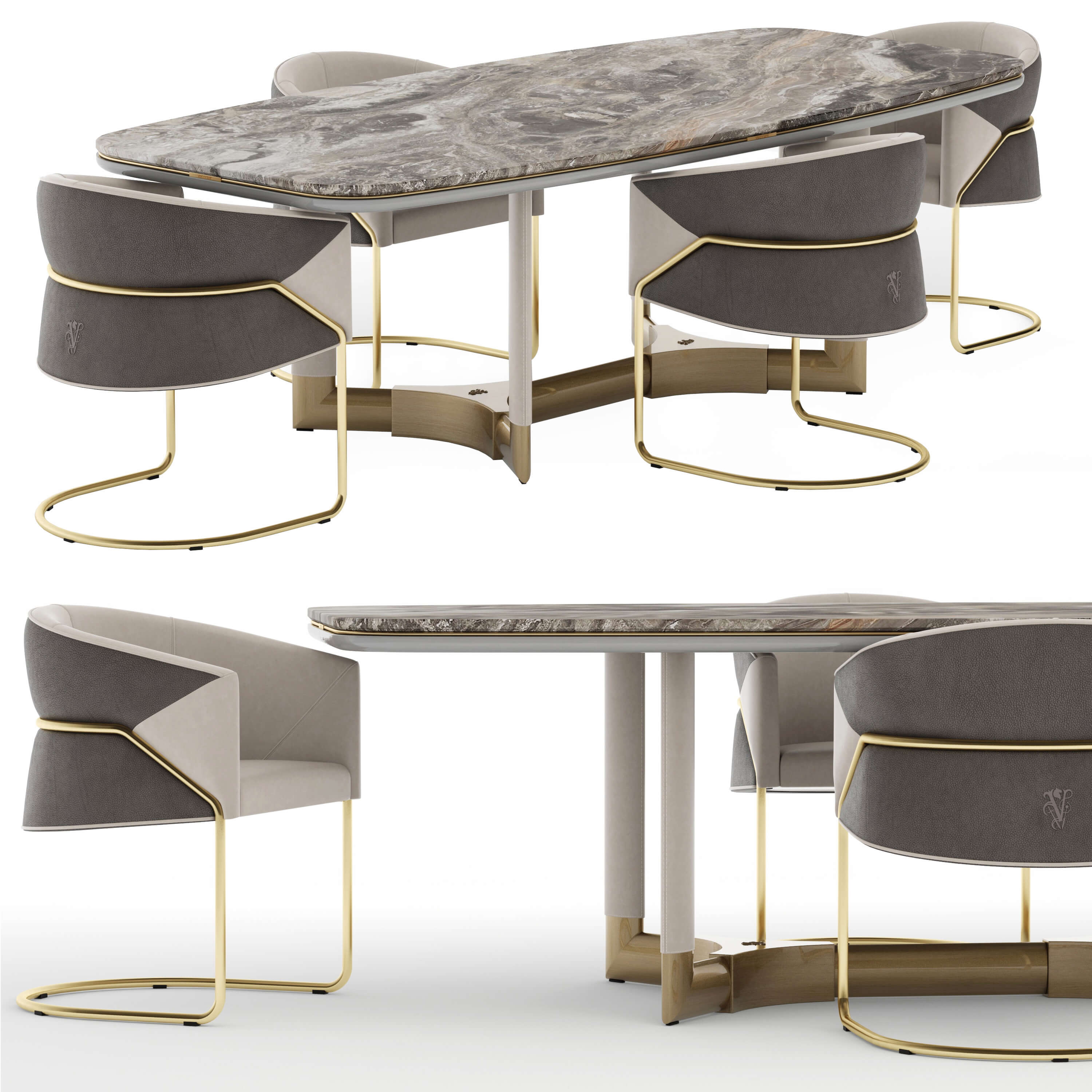 Visionnaire Morgan Mythica Dining Set - 3D Model by kinetokor