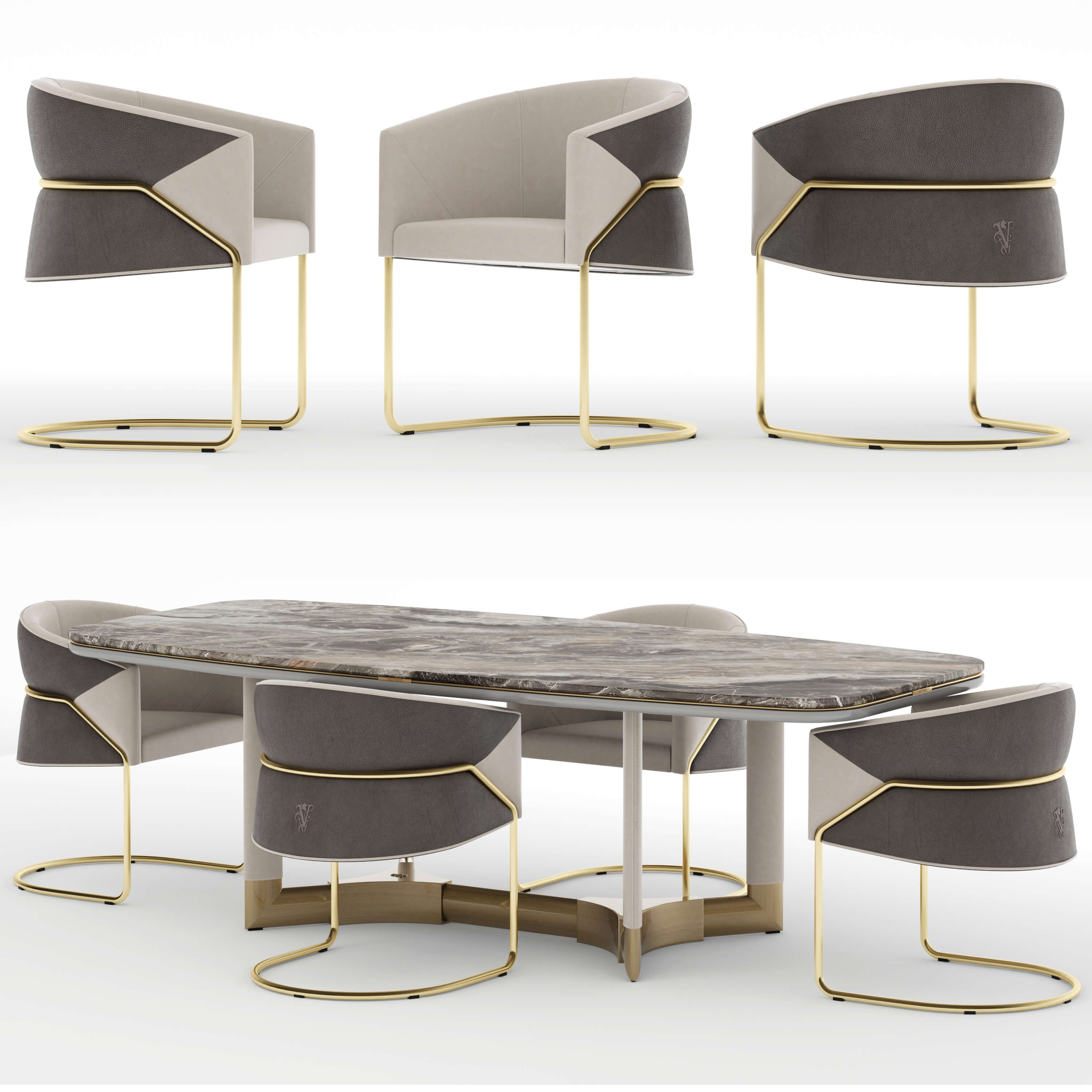 Visionnaire Morgan Mythica Dining Set - 3D Model by kinetokor