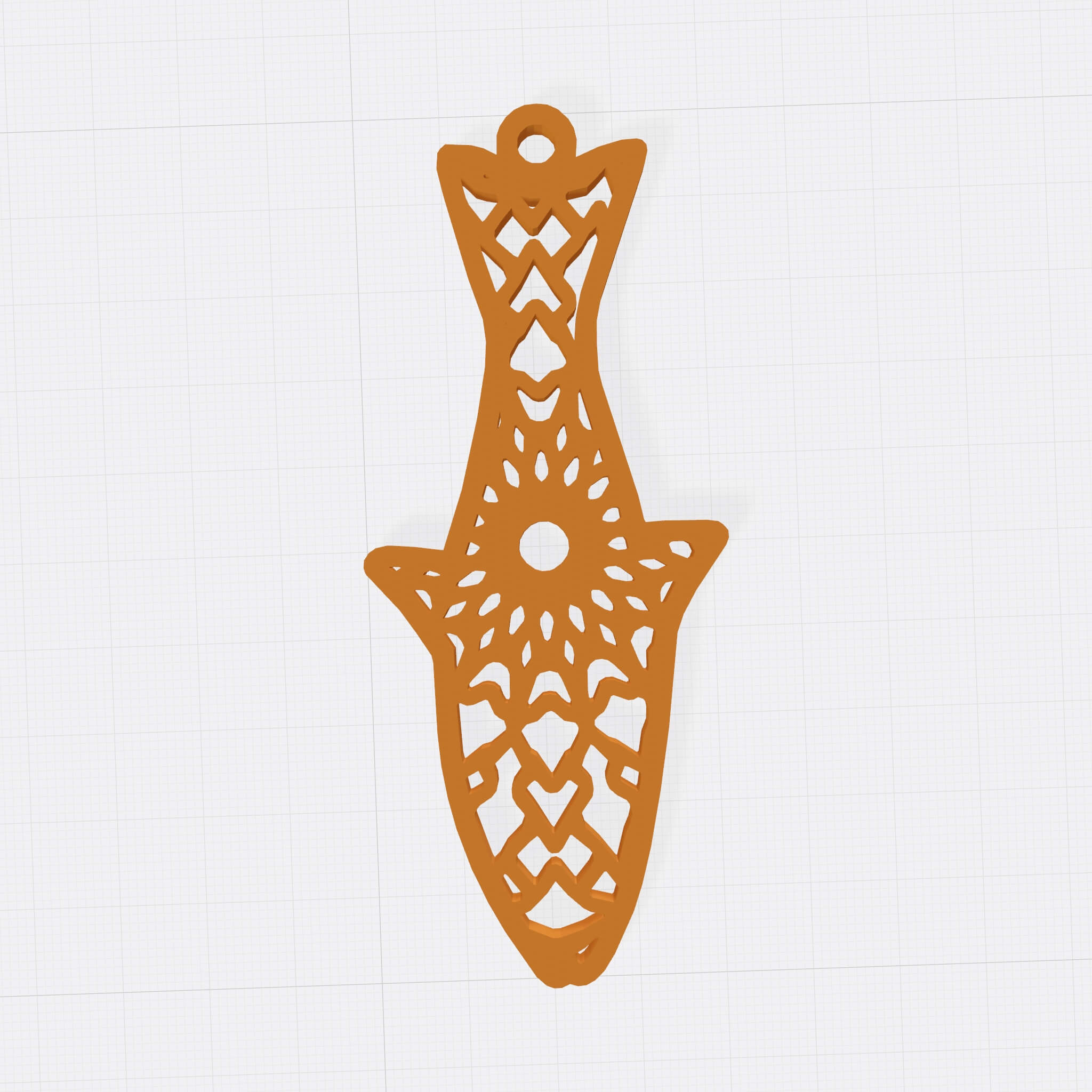 Filigree Fish Pendant R28 - 3D Model by kingkayush