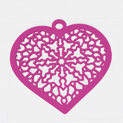 Filigree Heart Pendant R38 - 3D Model by kingkayush