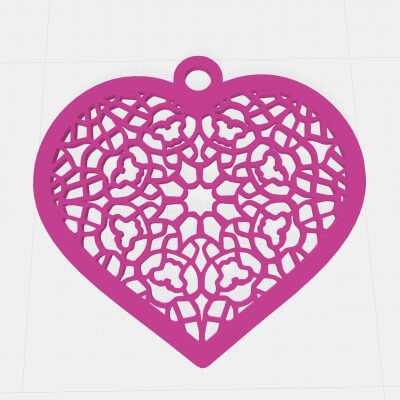 Filigree Heart Pendant R63 - 3D Model by kingkayush