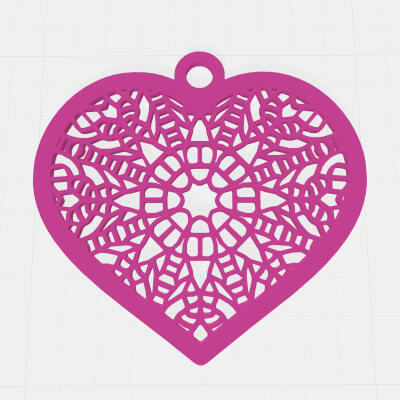 Filigree Heart Pendant R71 - 3D Model by kingkayush