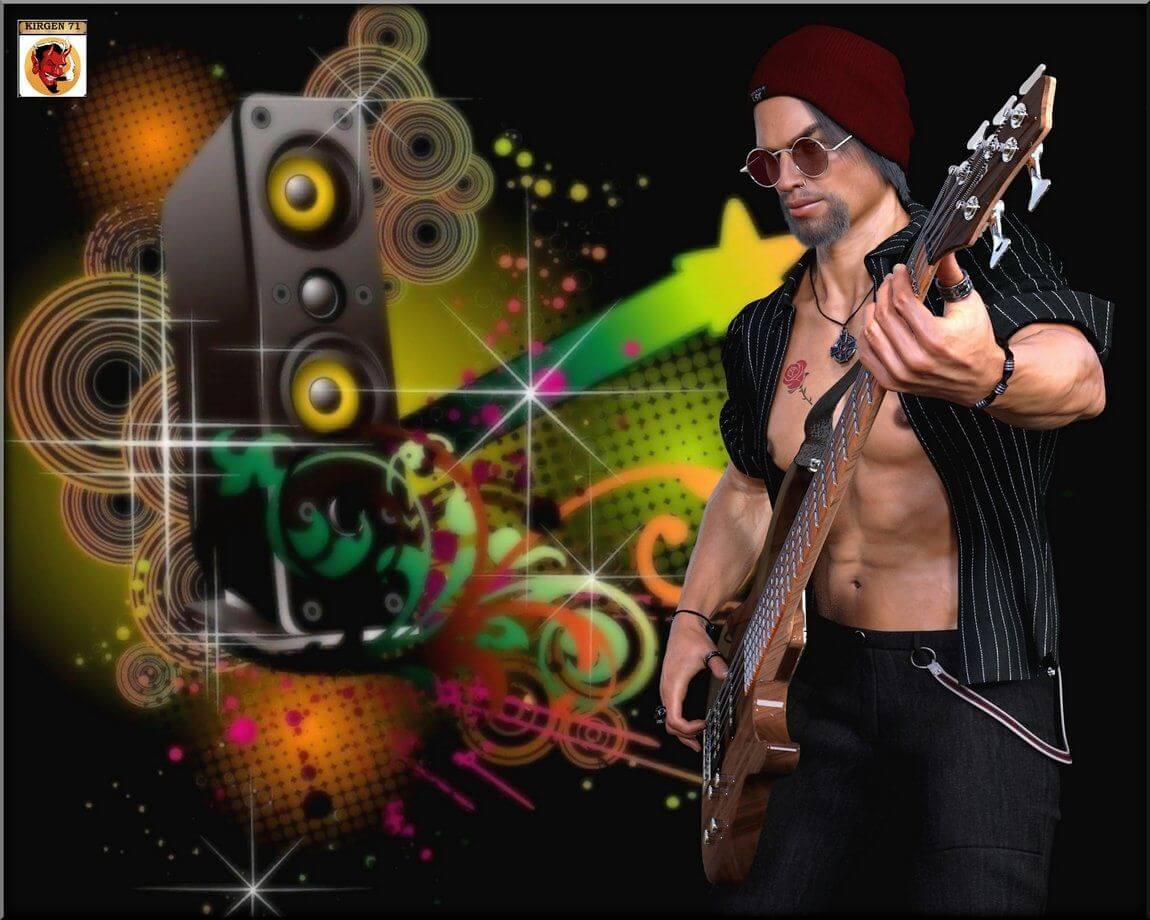 Bass guitar master 3D Render, Digital Art by kirgen71
