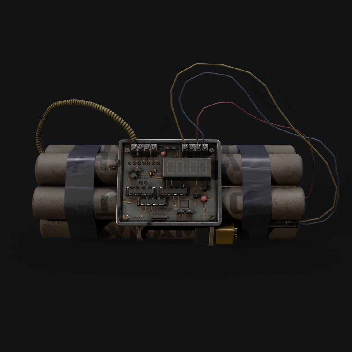 Game Ready Low Poly Textured TNT Bomb - 3D Model by Kirillchik