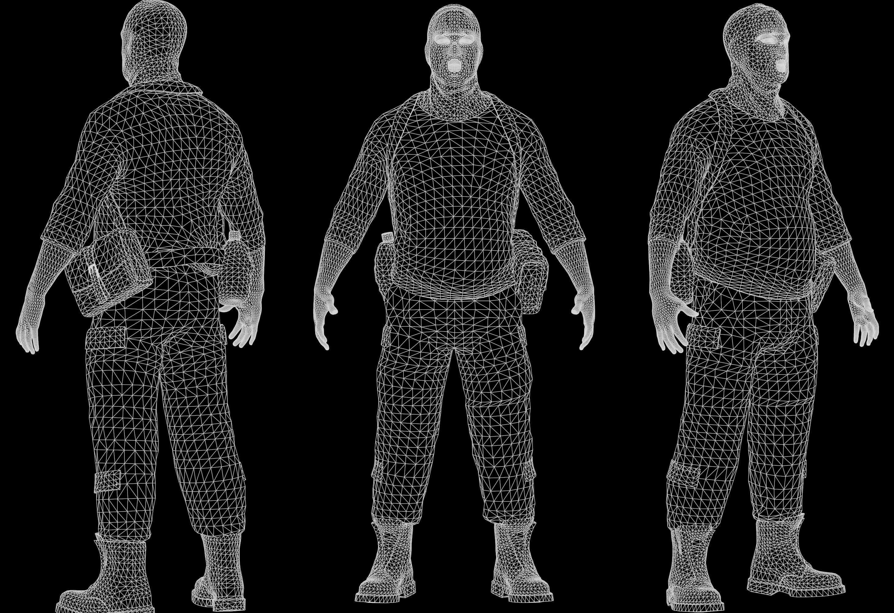 Bandit VR / AR / Low Poly 3D Model by KirTheGreat