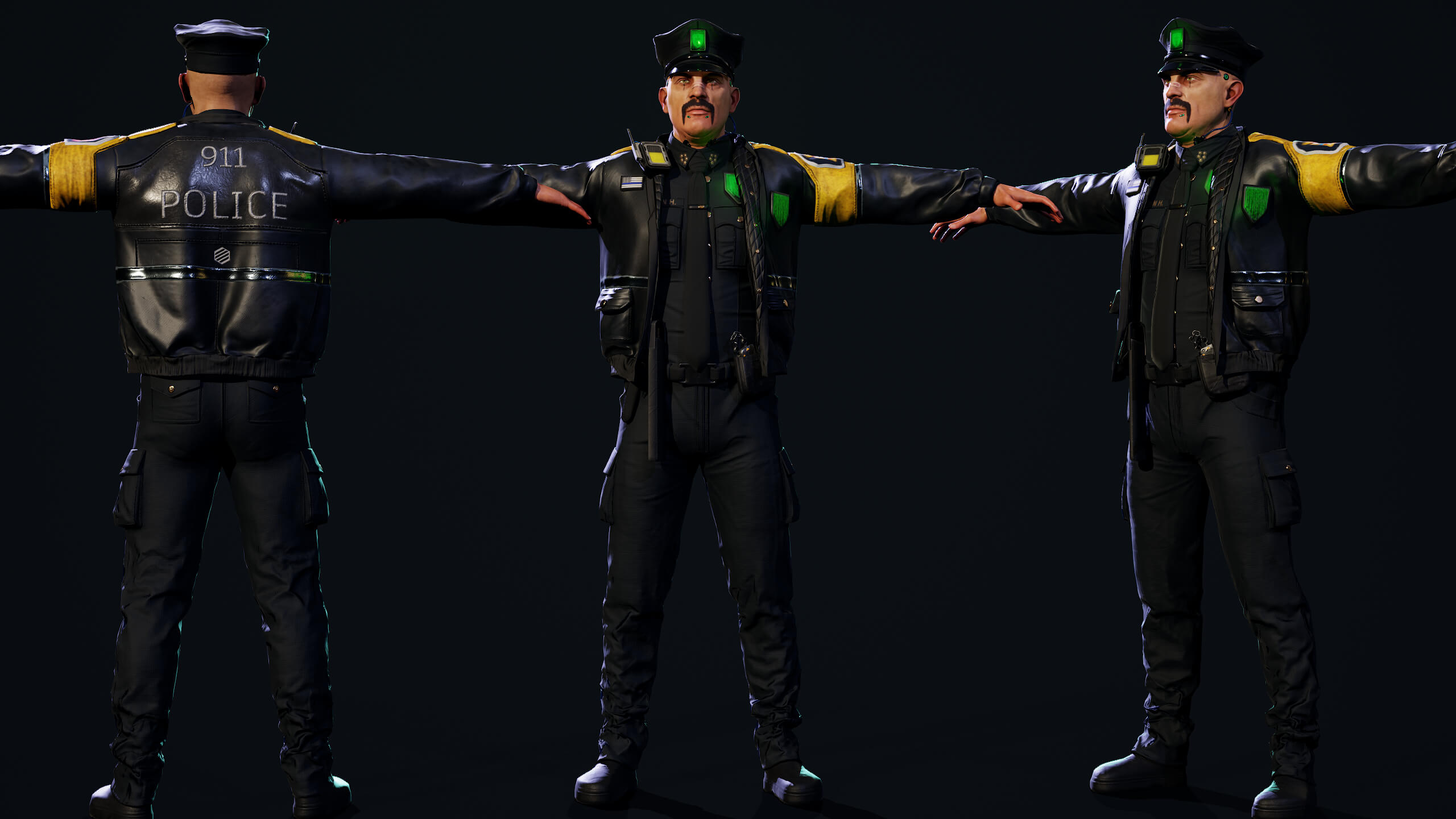 Cyberpunk Police Officer - 3D Model by KirTheGreat