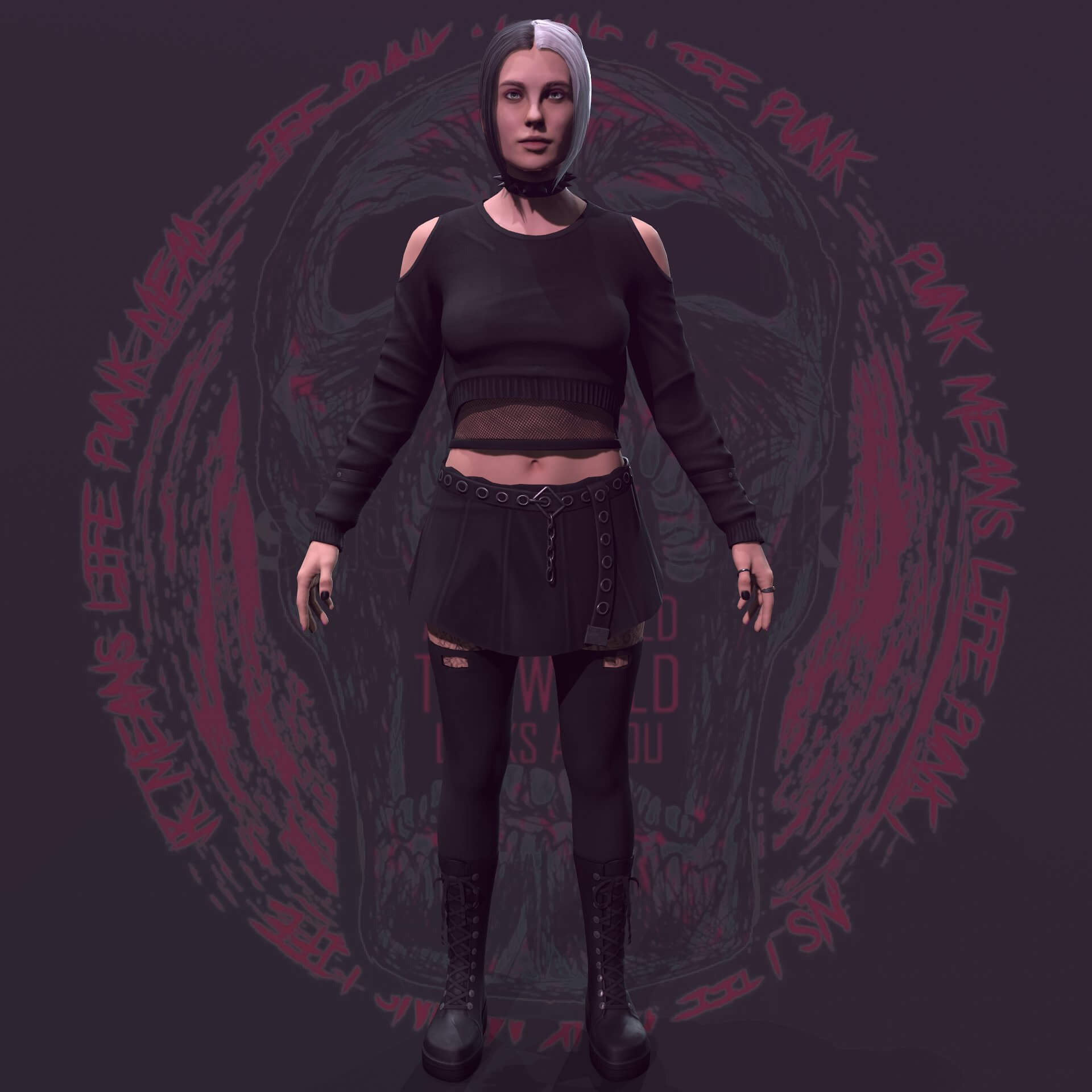 Punk Girl - 3D Model by KirTheGreat