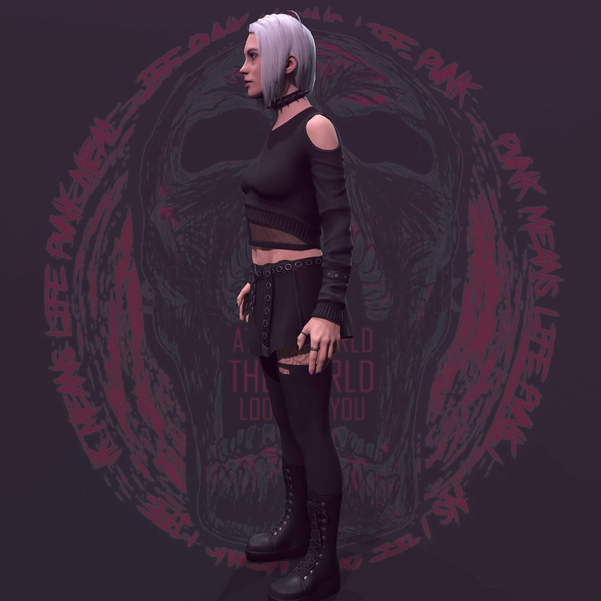 Punk Girl - 3D Model by KirTheGreat