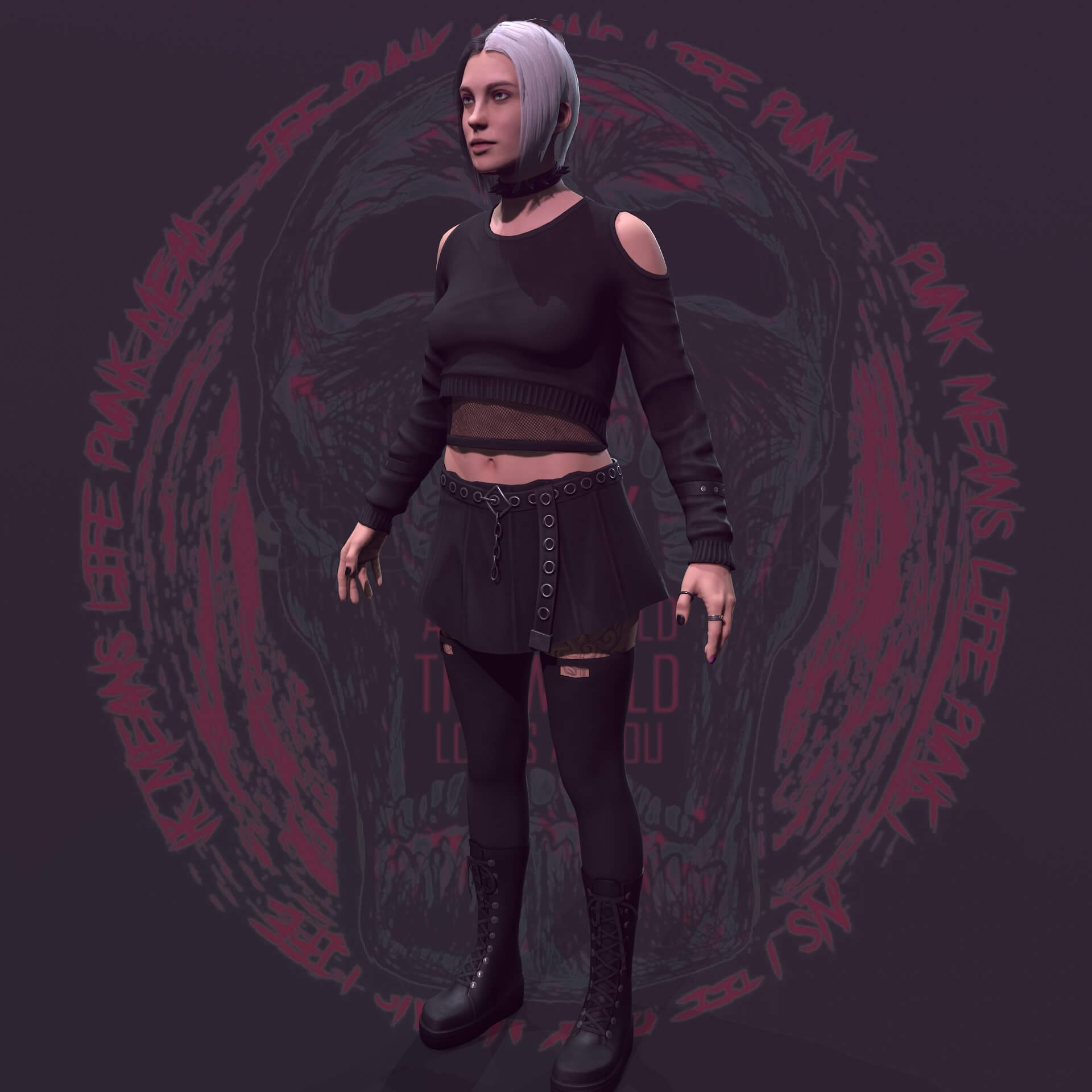 Punk Girl - 3D Model by KirTheGreat