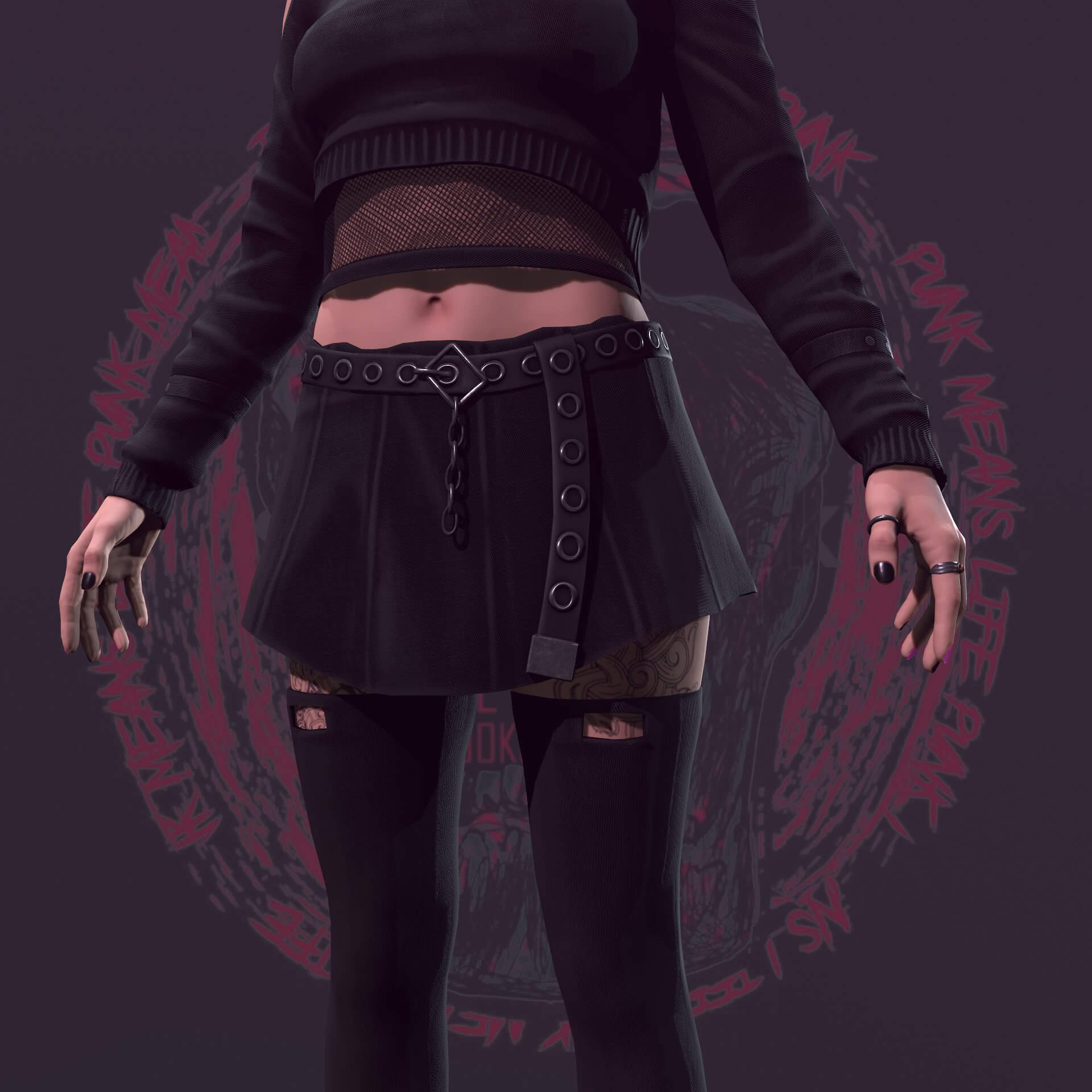 Punk Girl - 3D Model by KirTheGreat