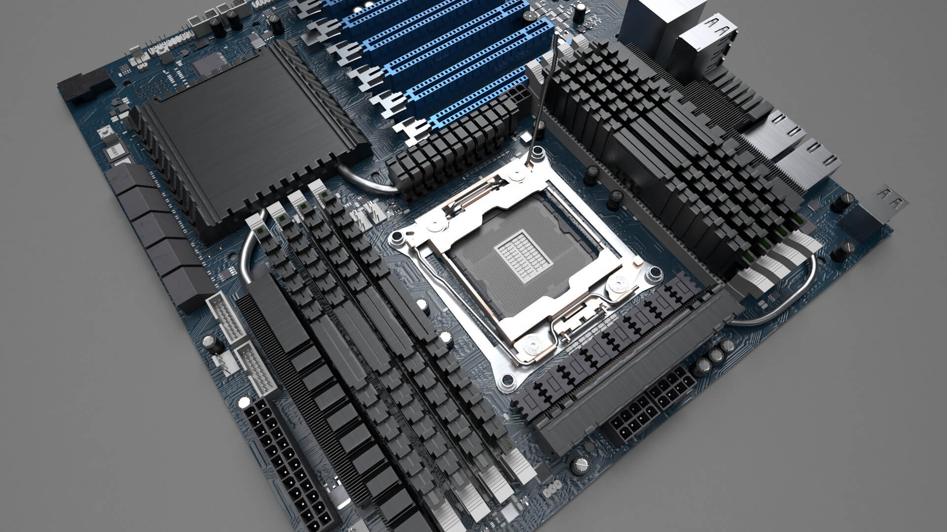 Detailed Motherboard 3D Model by Kish San