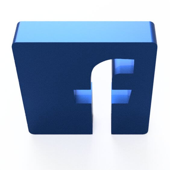 Facebook Logo 2 - 3D Model by KMA